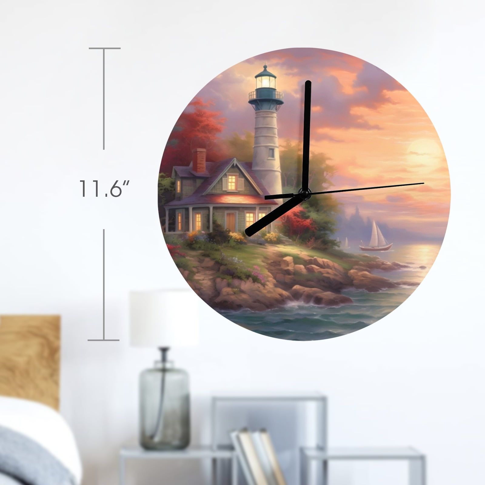 Wall Clock Artwork - Lighthouse Nantucket - Personalized Wall Clock 11. ...
