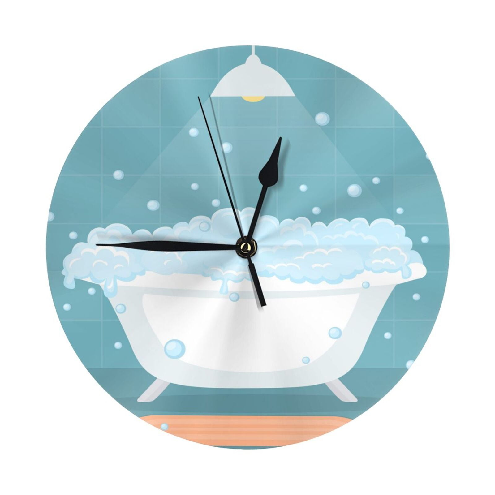 Wall Clock Bathtub with Soap Bubbles Wall Clocks Battery Operated ...