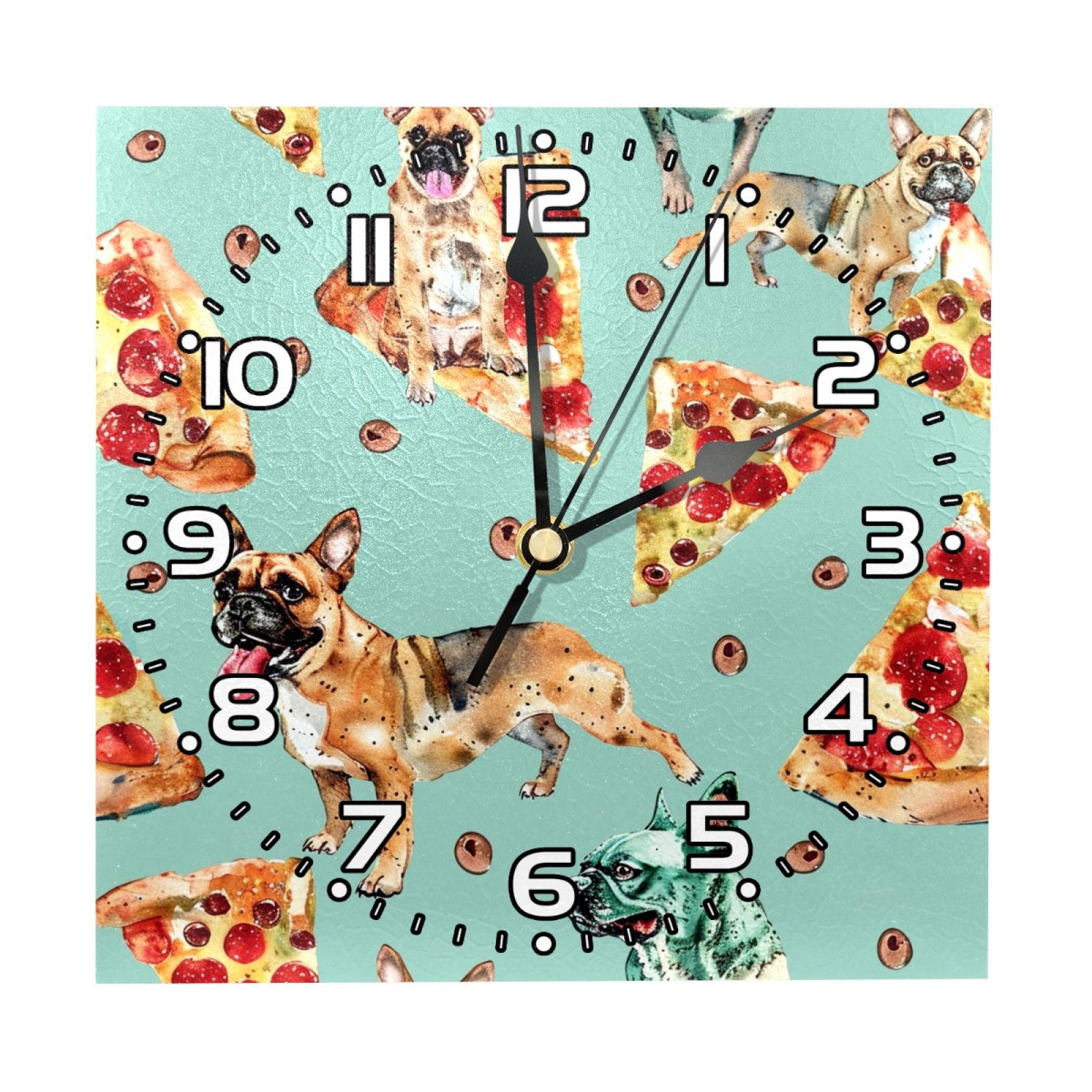 Wall Clock Battery Operated Easy to Read Square Silent Clock 7.87 in ...