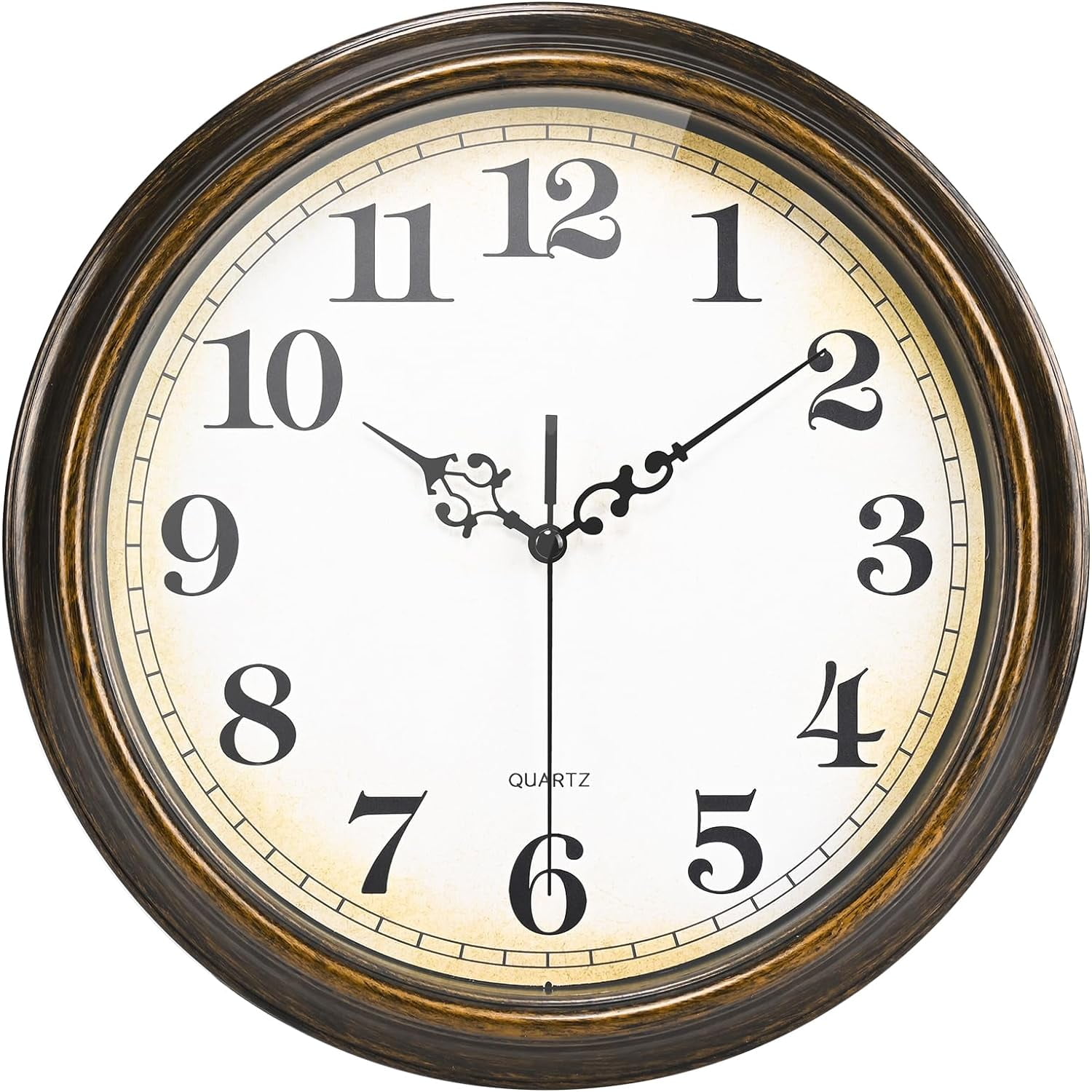 Wall Clock Battery Operated Silent Non-Ticking Vintage Wall Clocks for ...