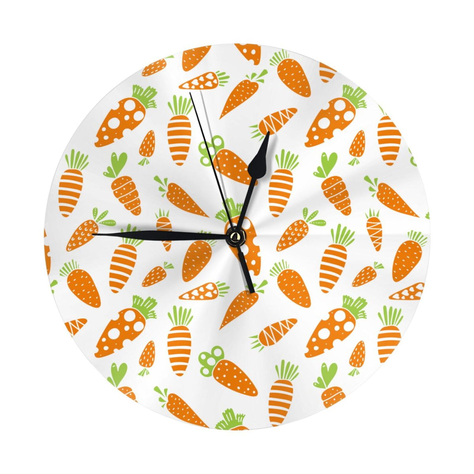 Wall Clock, Beautiful Carrot Wall Clocks Battery Operated Silent ...
