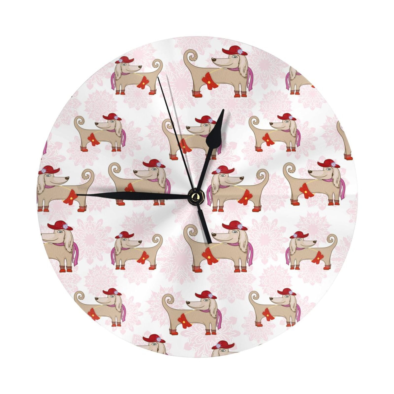 Wall Clock Beautiful Dachshund Dog Puppy Wall Clocks Battery Operated ...