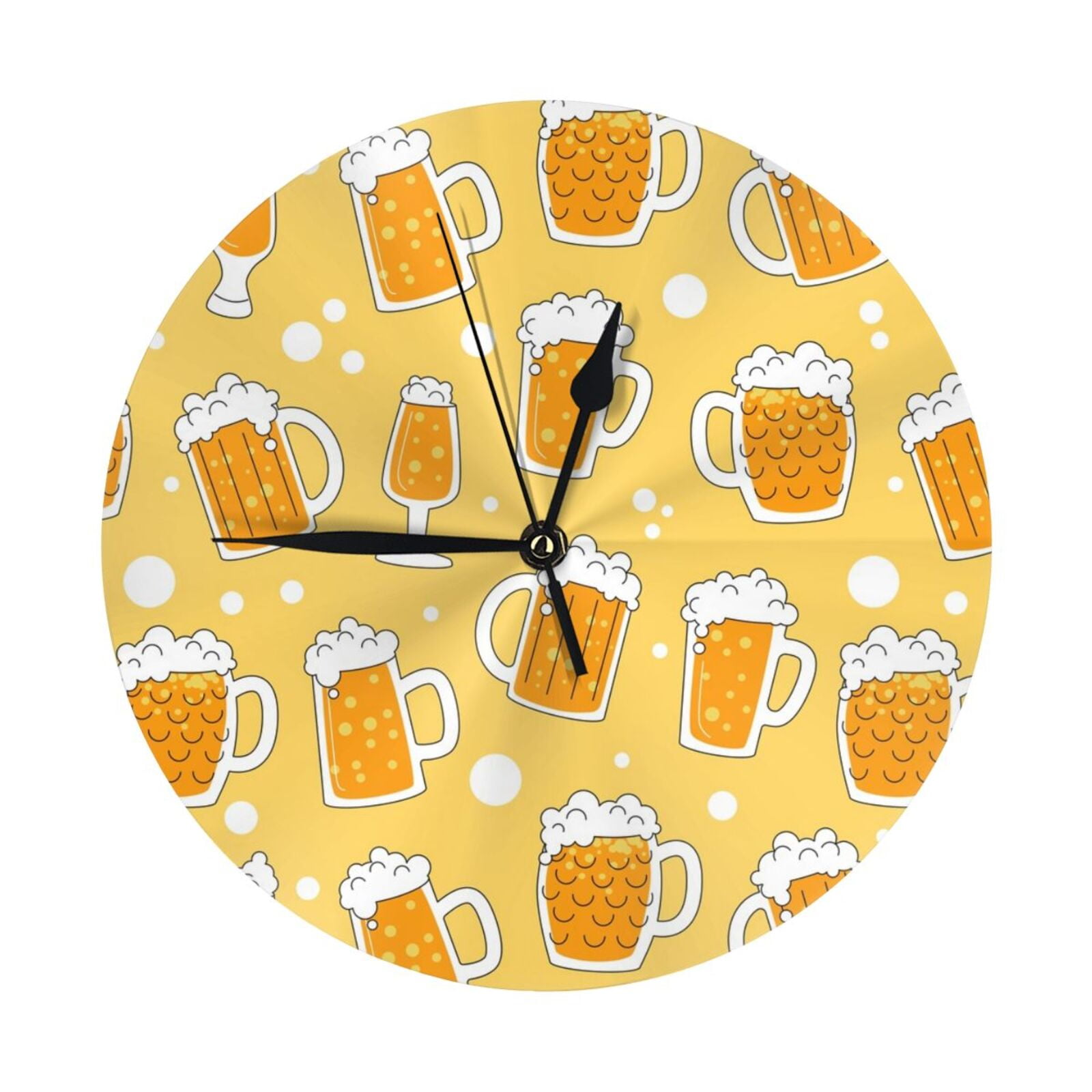 Wall Clock, Beer Wall Clocks Battery Operated Silent Kitchen Office ...