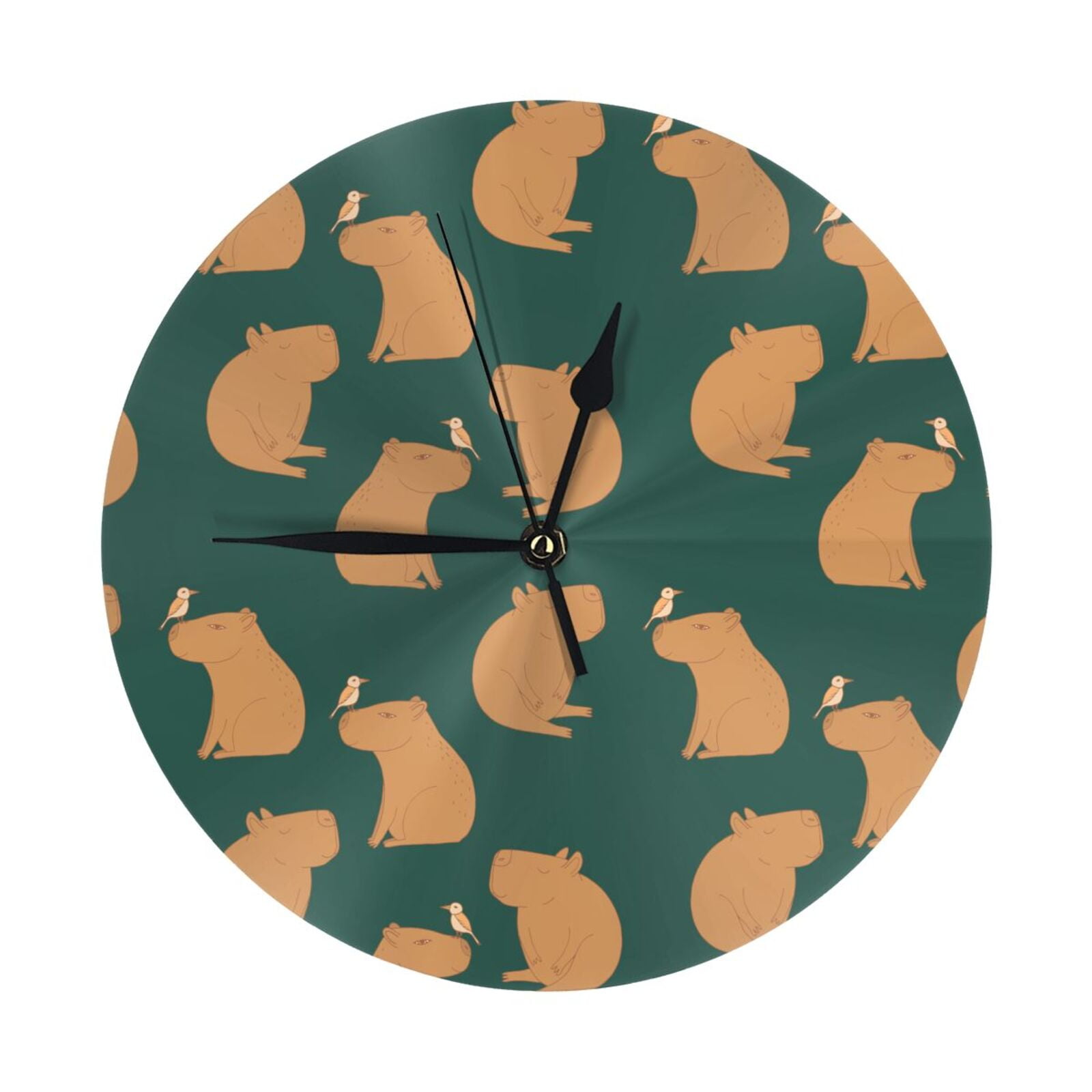 Wall Clock, Birds Capybaras Wall Clocks Battery Operated Silent Kitchen ...