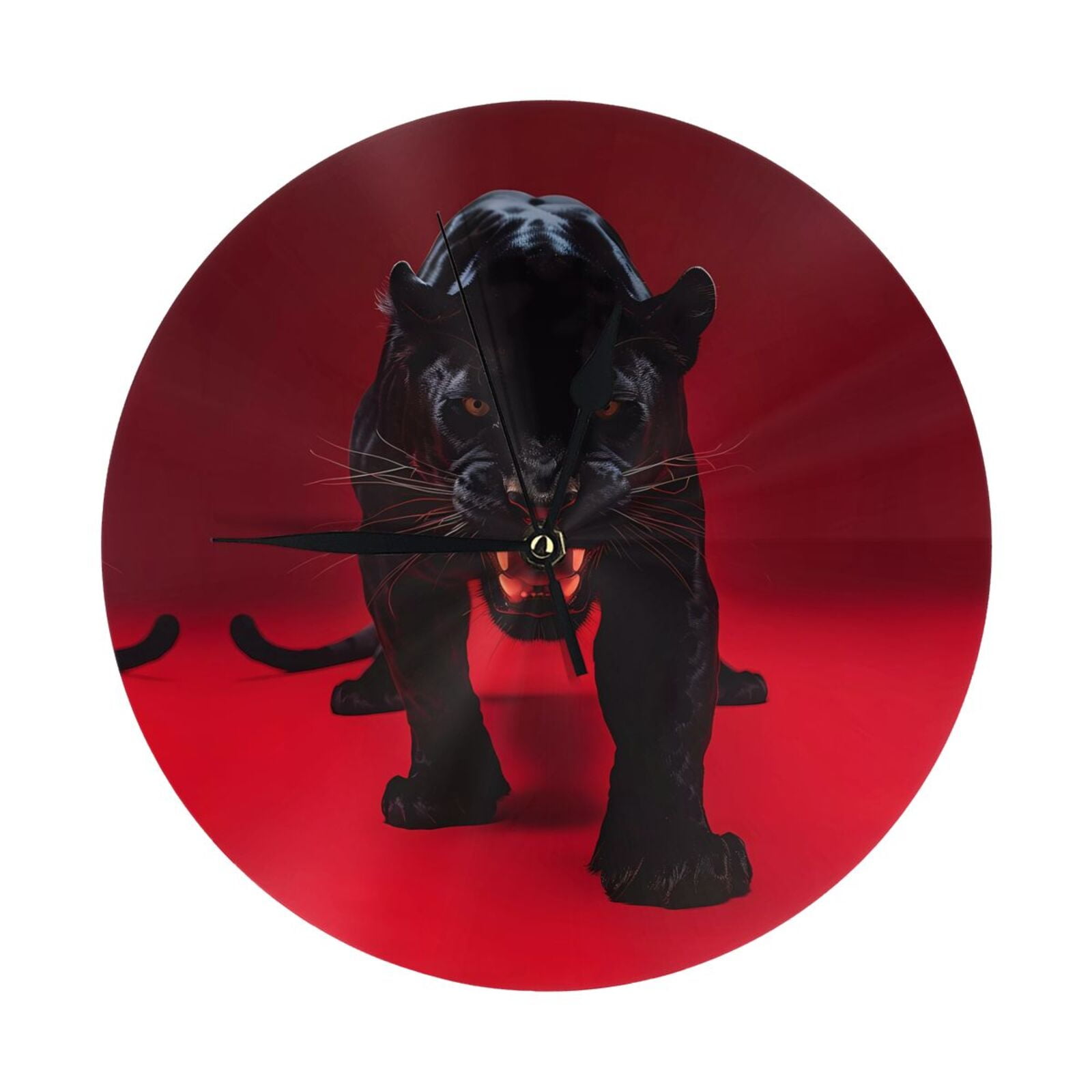 Wall Clock, Black Panther Red Background Wall Clocks Battery Operated ...