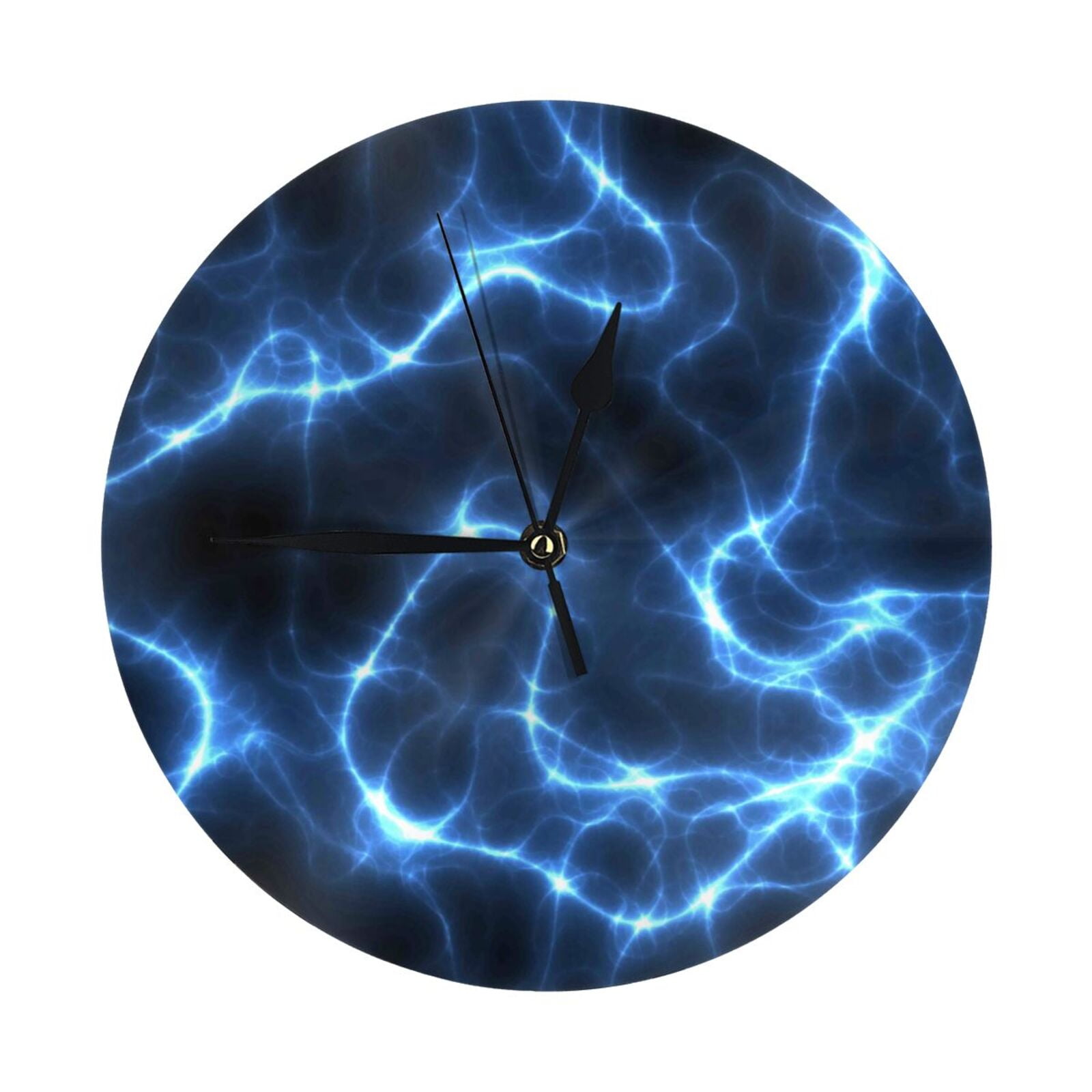 Wall Clock, Blue Lightning Wall Clocks Battery Operated Silent Kitchen ...