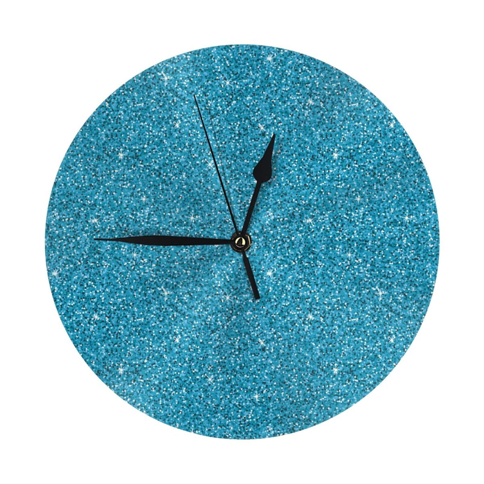 Wall Clock Blue lightning Glitter A Wall Clocks Battery Operated ...