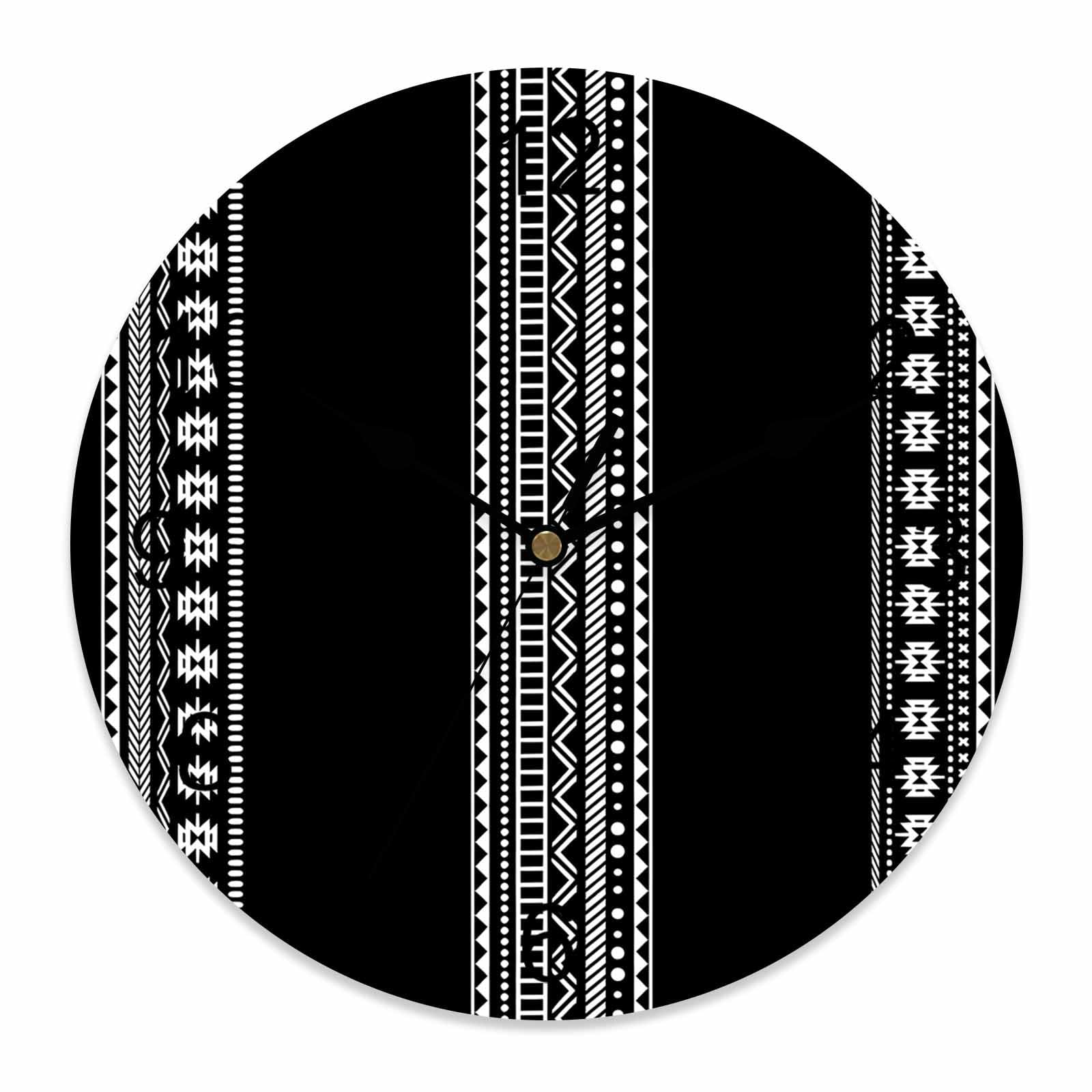 Wall Clock Boho Geometric Clocks PVC Silent Non-Ticking Battery ...