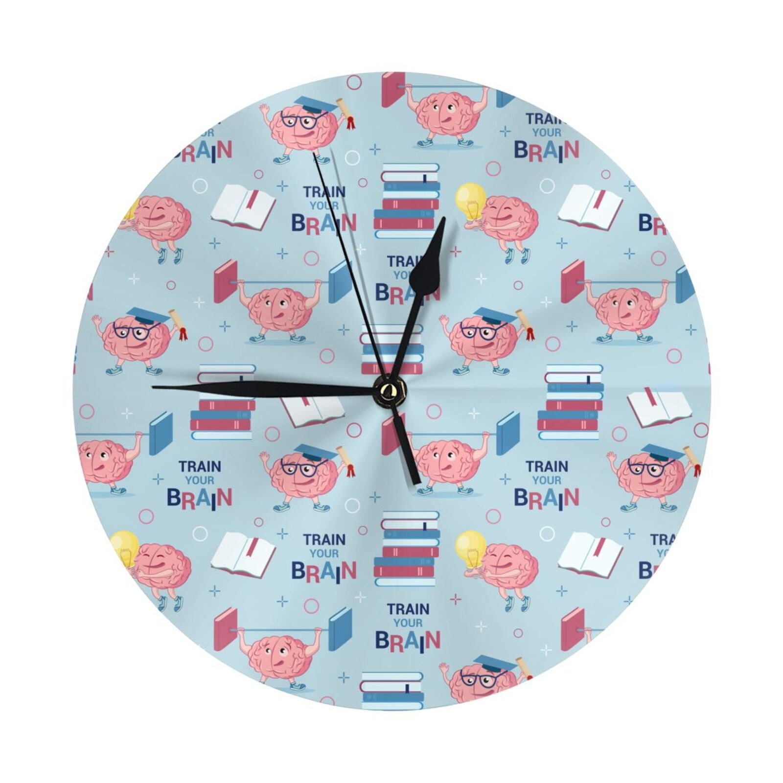 Wall Clock, Brain Training Wall Clocks Battery Operated Silent Kitchen ...