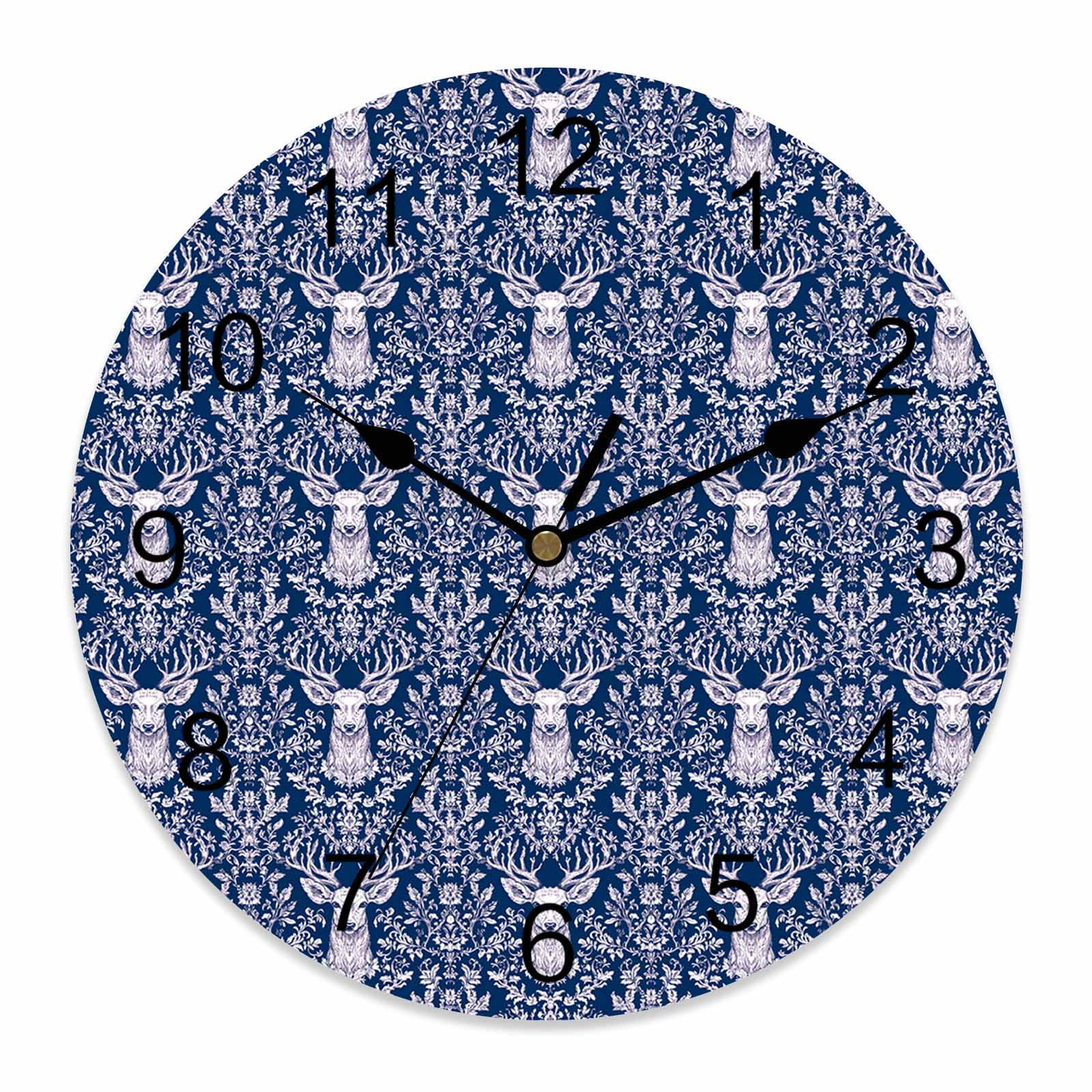 Wall Clock Branches Leaves Clocks PVC Silent Non-Ticking Battery ...