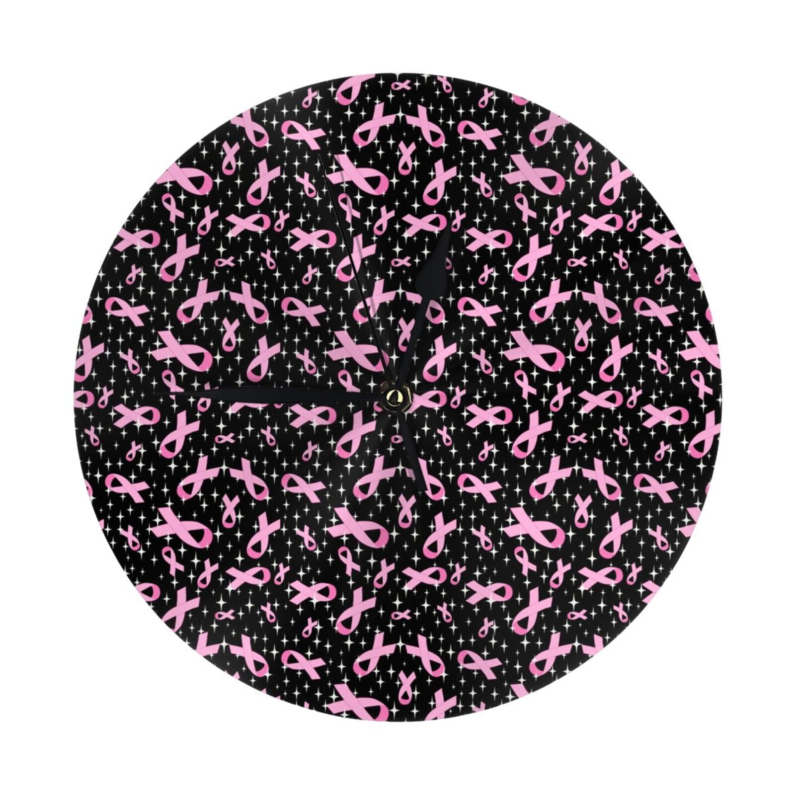 Wall Clock, Breast Cancer Awareness-E Wall Clocks Battery Operated ...