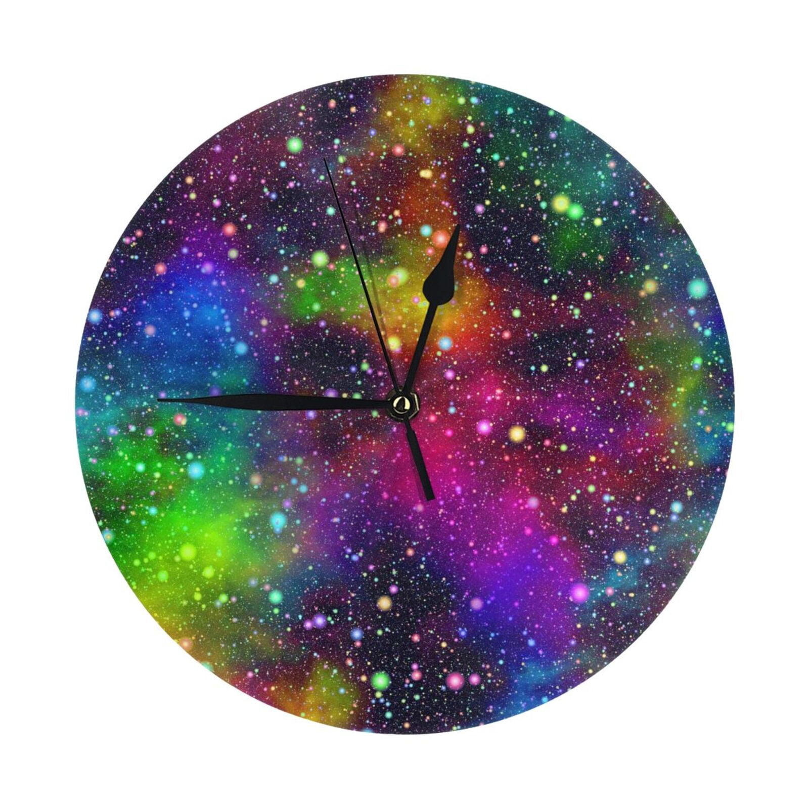 Wall Clock Bright Universe Wall Clocks Battery Operated, Modern Wall ...