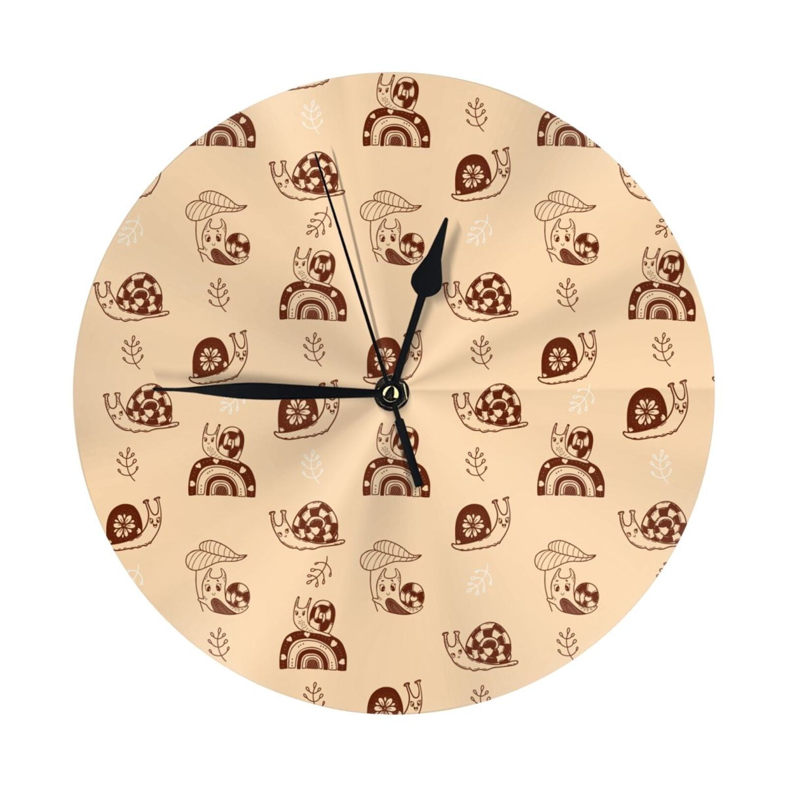 Wall Clock Brown Cartoon Snails Wall Clocks Battery Operated, Modern ...