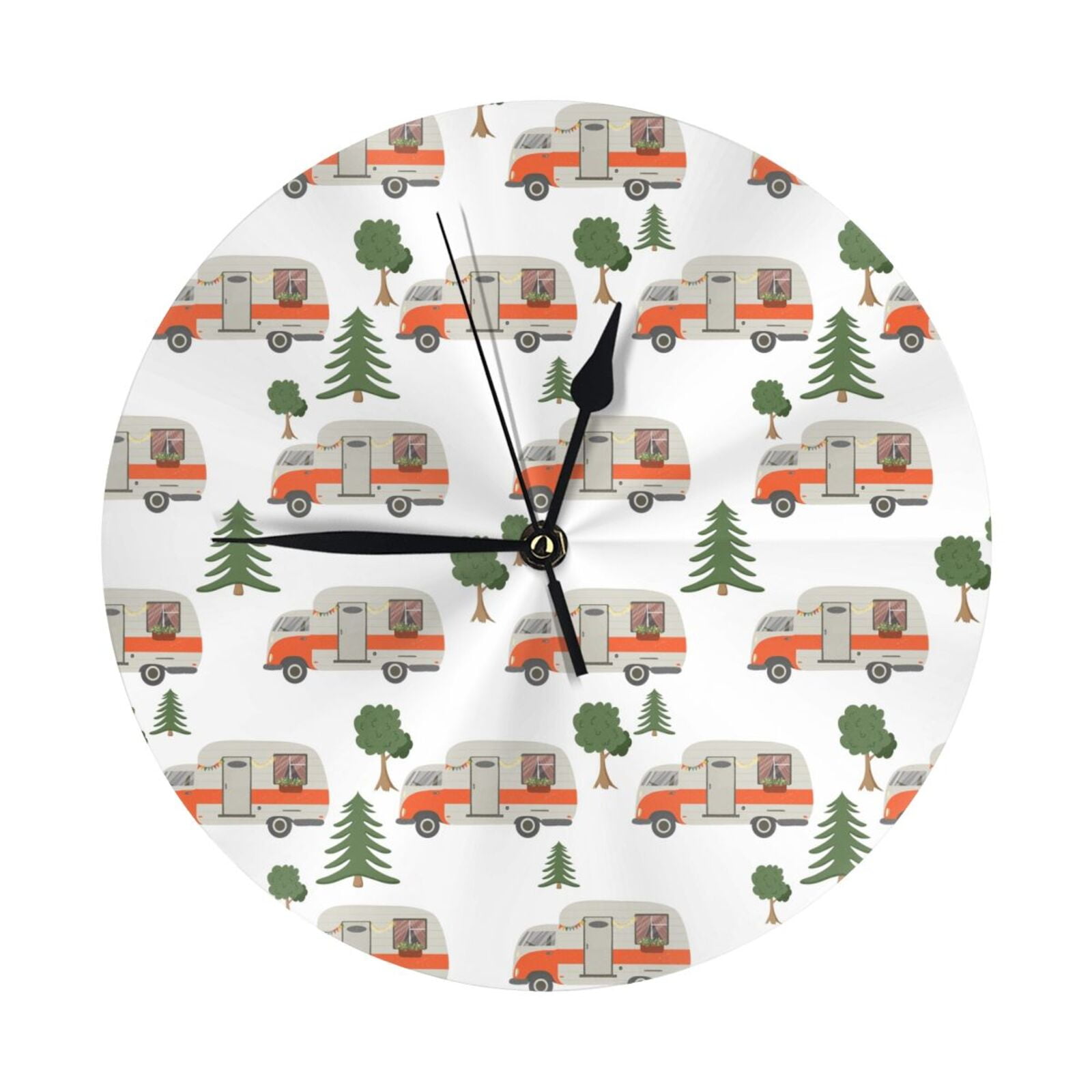 Wall Clock Camp Van Wall Clocks Battery Operated, Modern Wall Clock for ...