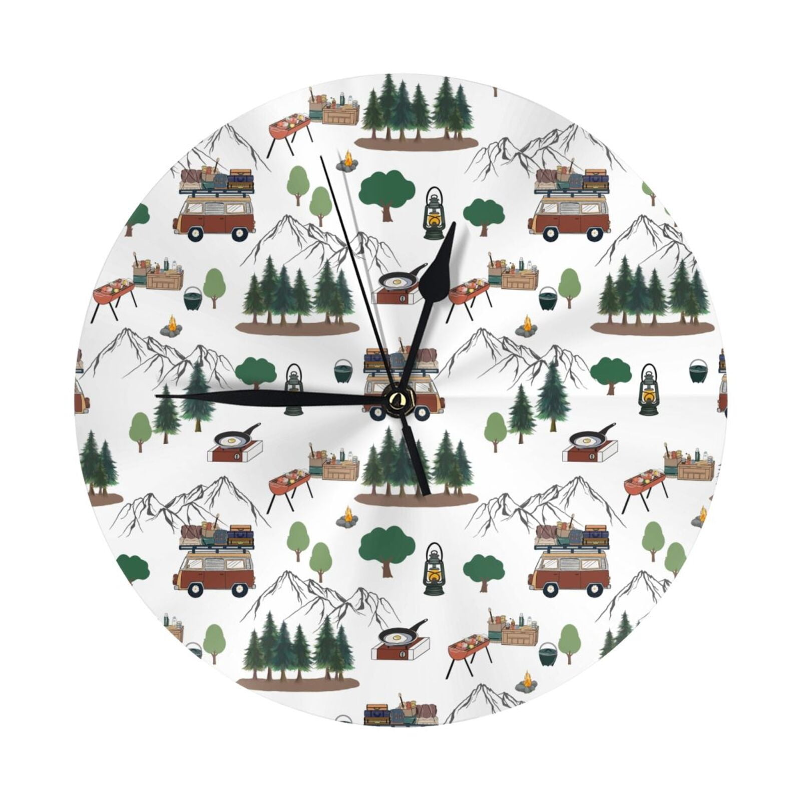 Wall Clock, Camping Caravan 2 Wall Clocks Battery Operated Silent ...