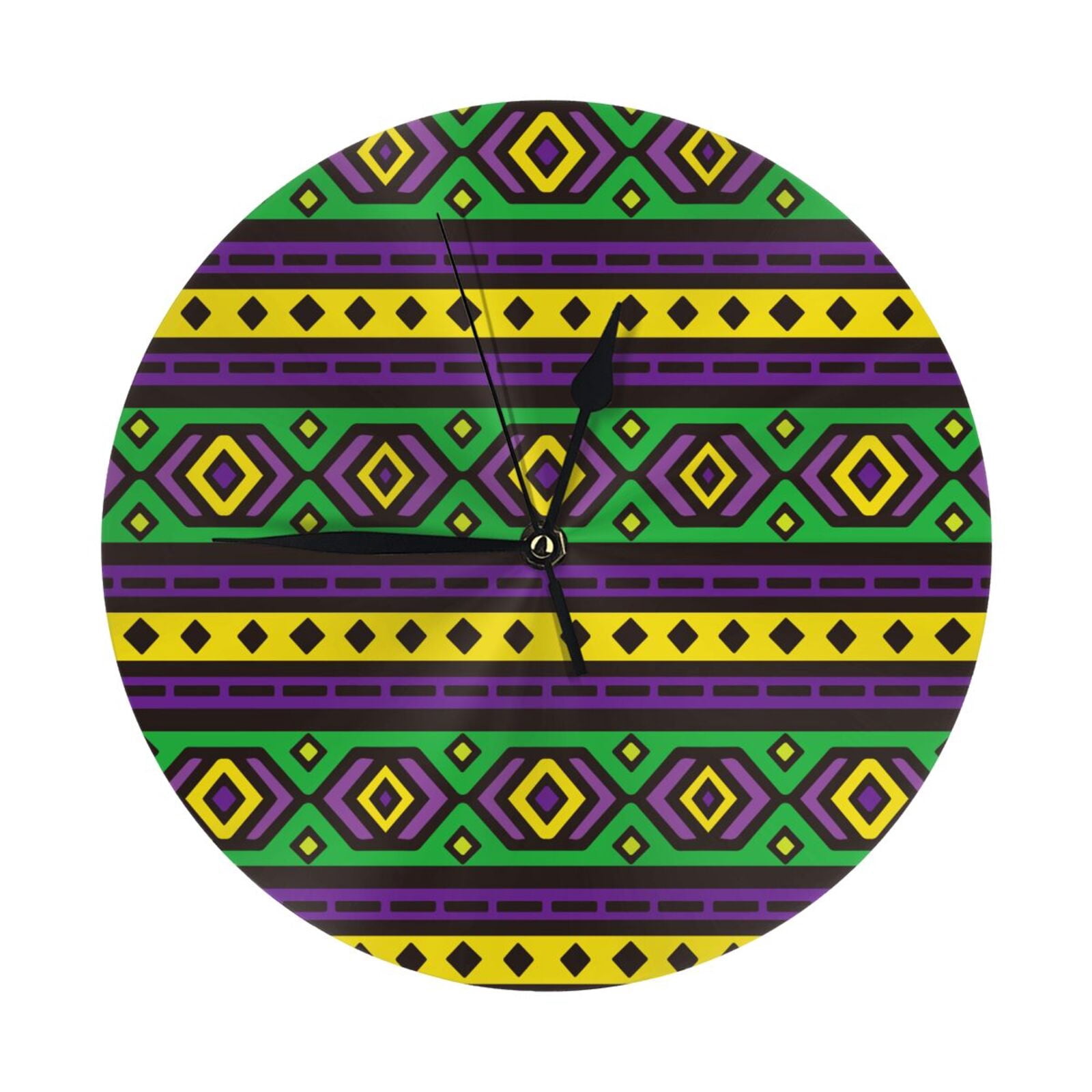 Wall Clock Carnival Mardi Gras Wall Clocks Battery Operated, Modern ...