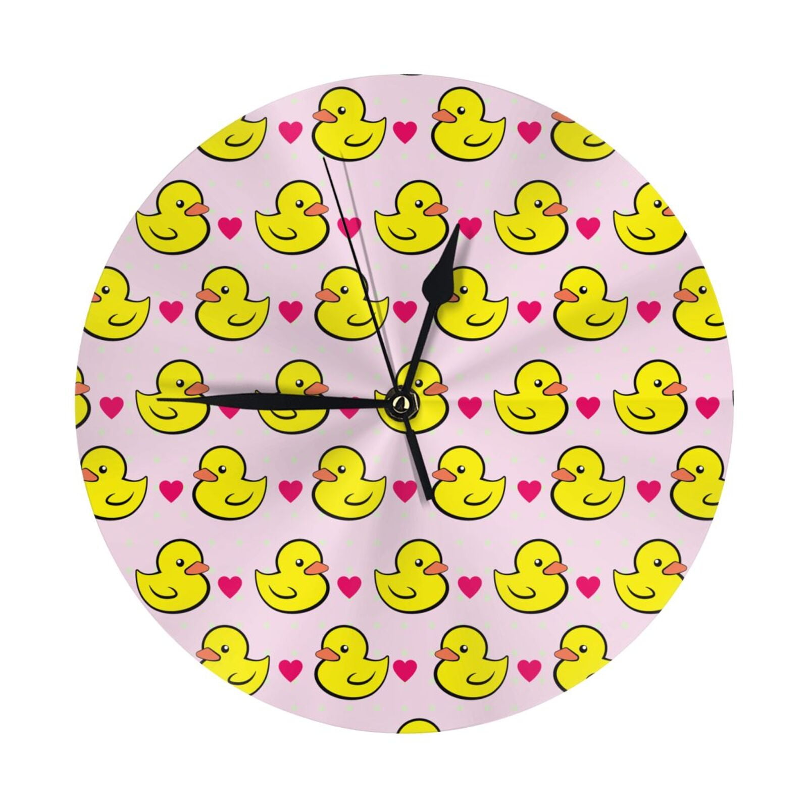 Wall Clock Cartoon Cute Duck Love Pink Wall Clocks Battery Operated ...