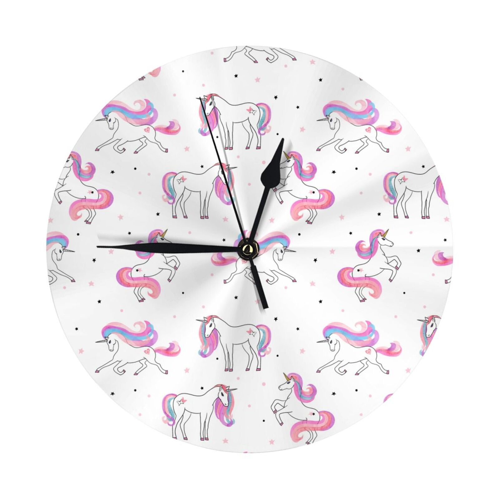 Wall Clock, Cartoon Cute Horse_C Wall Clocks Battery Operated Silent ...