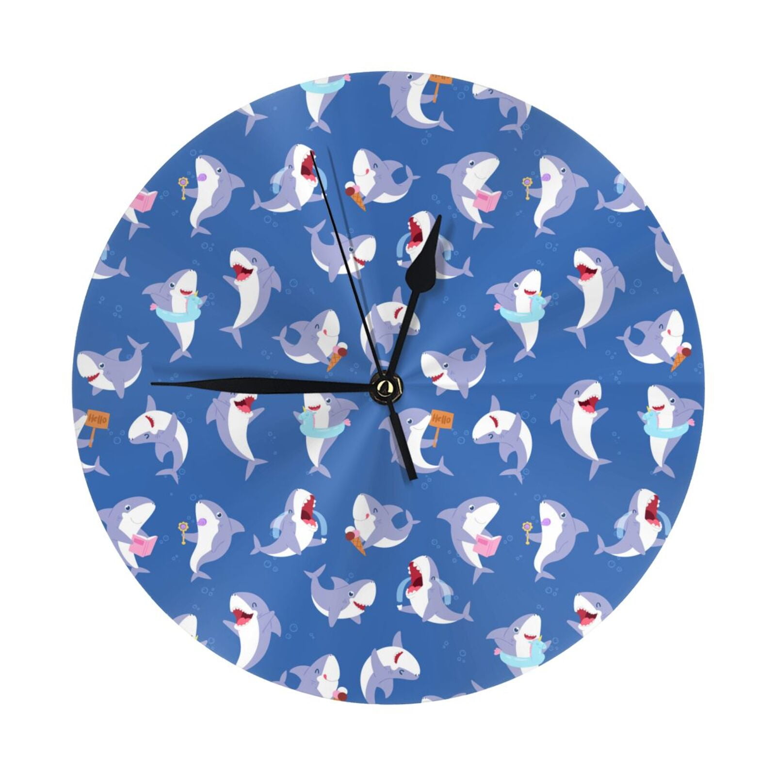 Wall Clock, Cartoon Funny Happy Cute Smiling Wall Clocks Battery ...