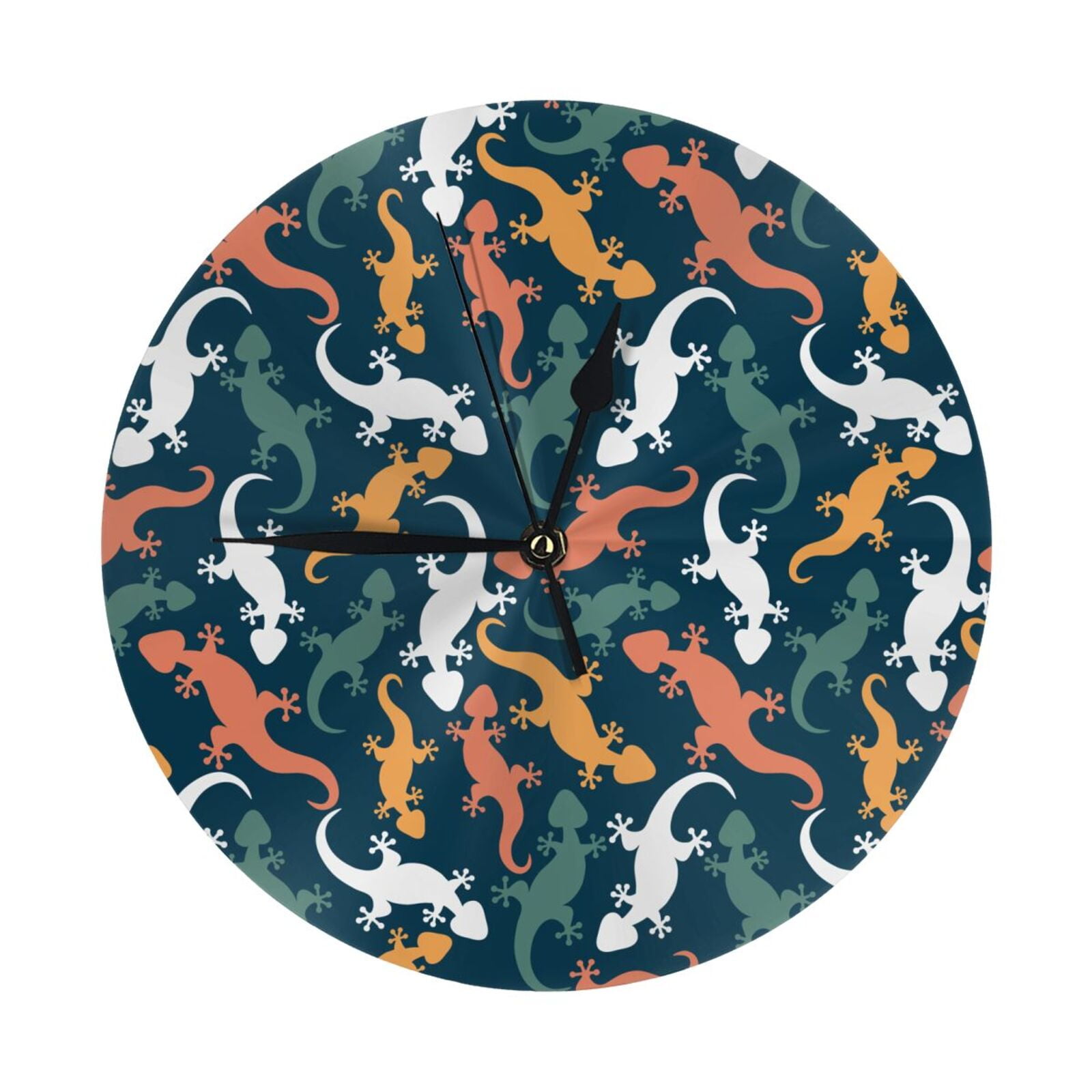 Wall Clock, Cartoon Lizard Gecko Multicolor Wall Clocks Battery ...