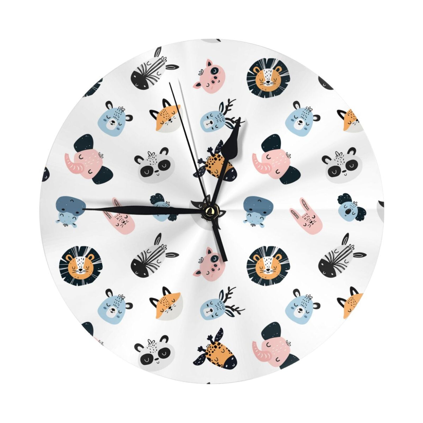 Wall Clock Cartoon animals B Wall Clocks Battery Operated, Modern Wall ...
