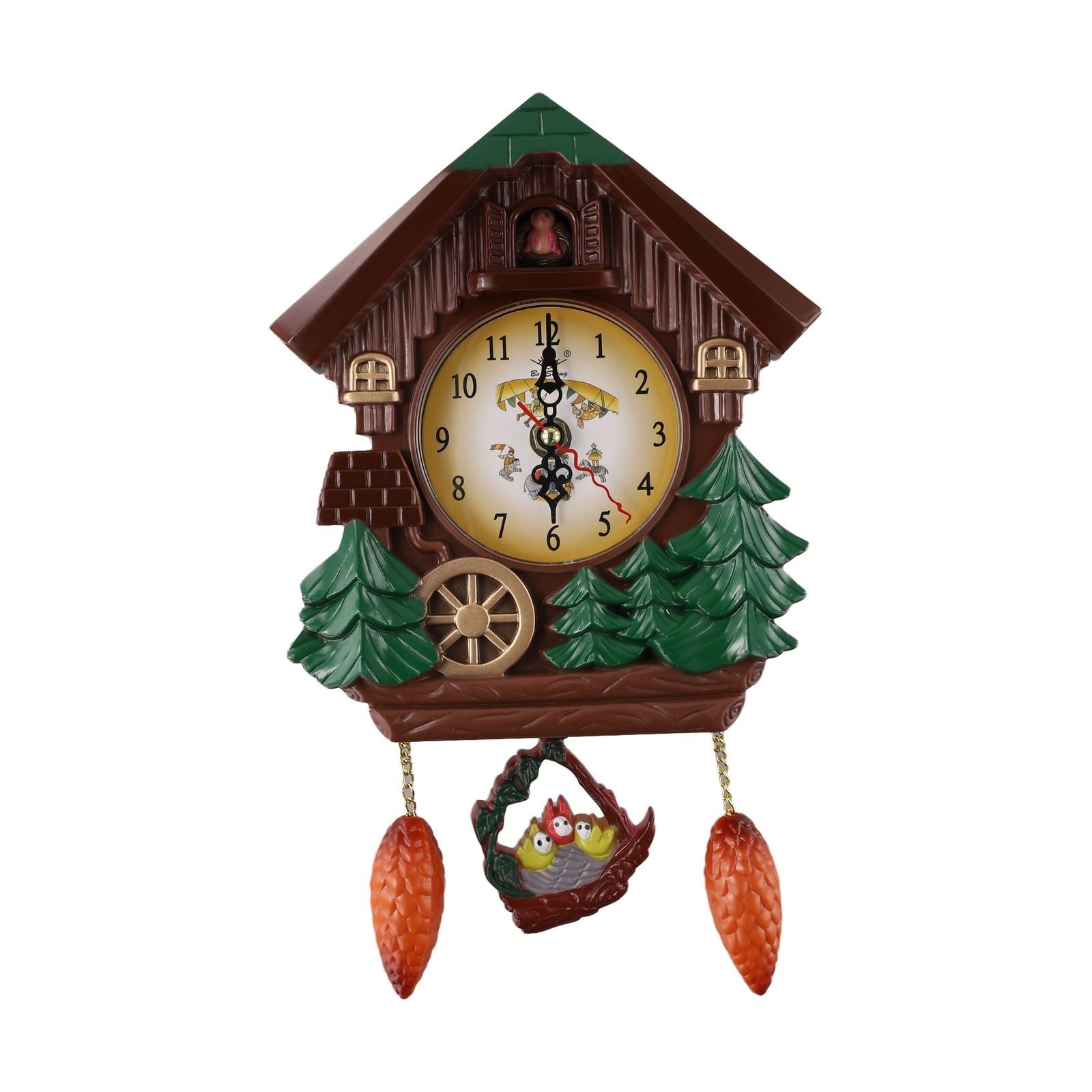 Wall Clock Chalet Tabletop Wall Sound Cuckoo Clock Tree House Clock ...