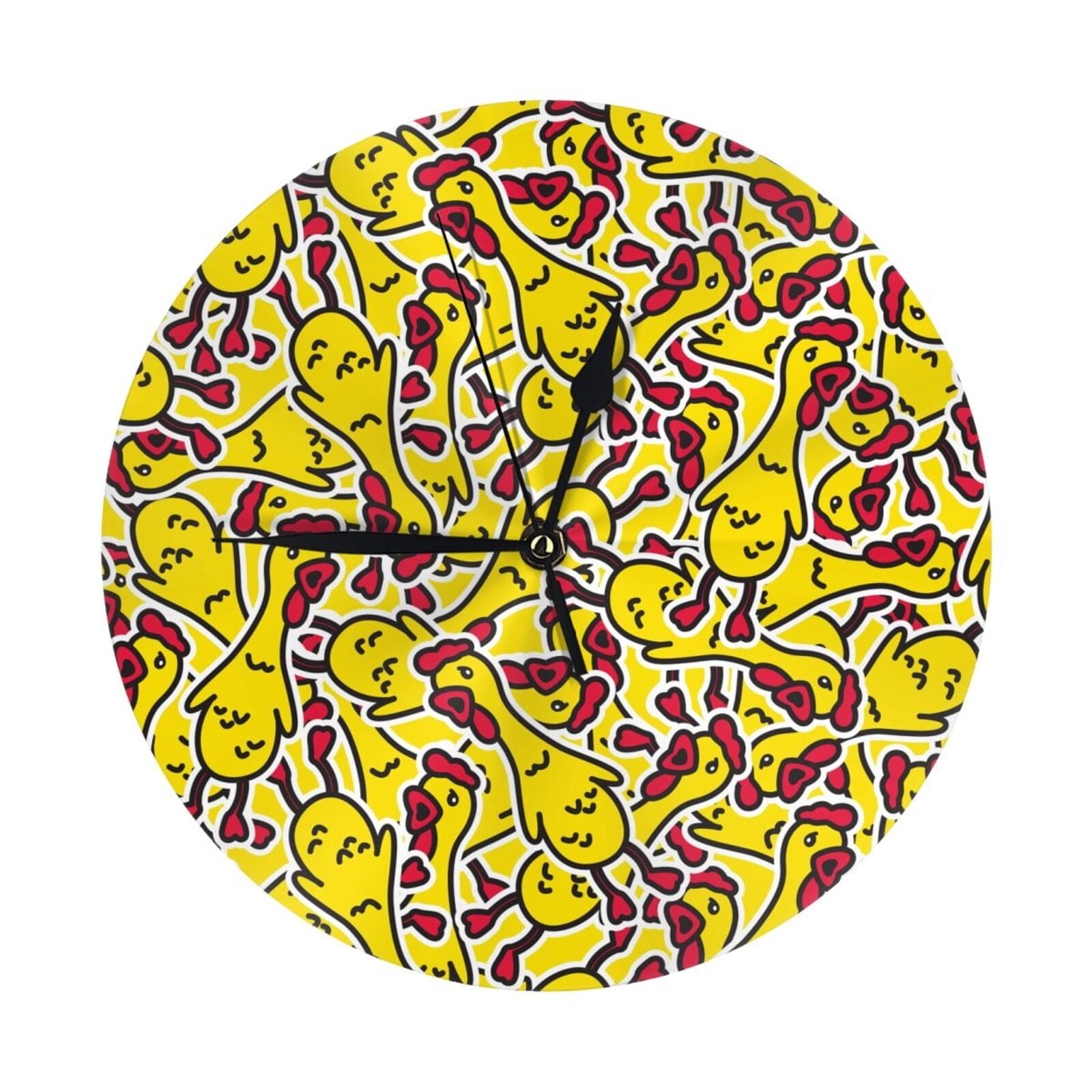 Wall Clock, Chicken Cartoon Wall Clocks Battery Operated Silent Kitchen ...