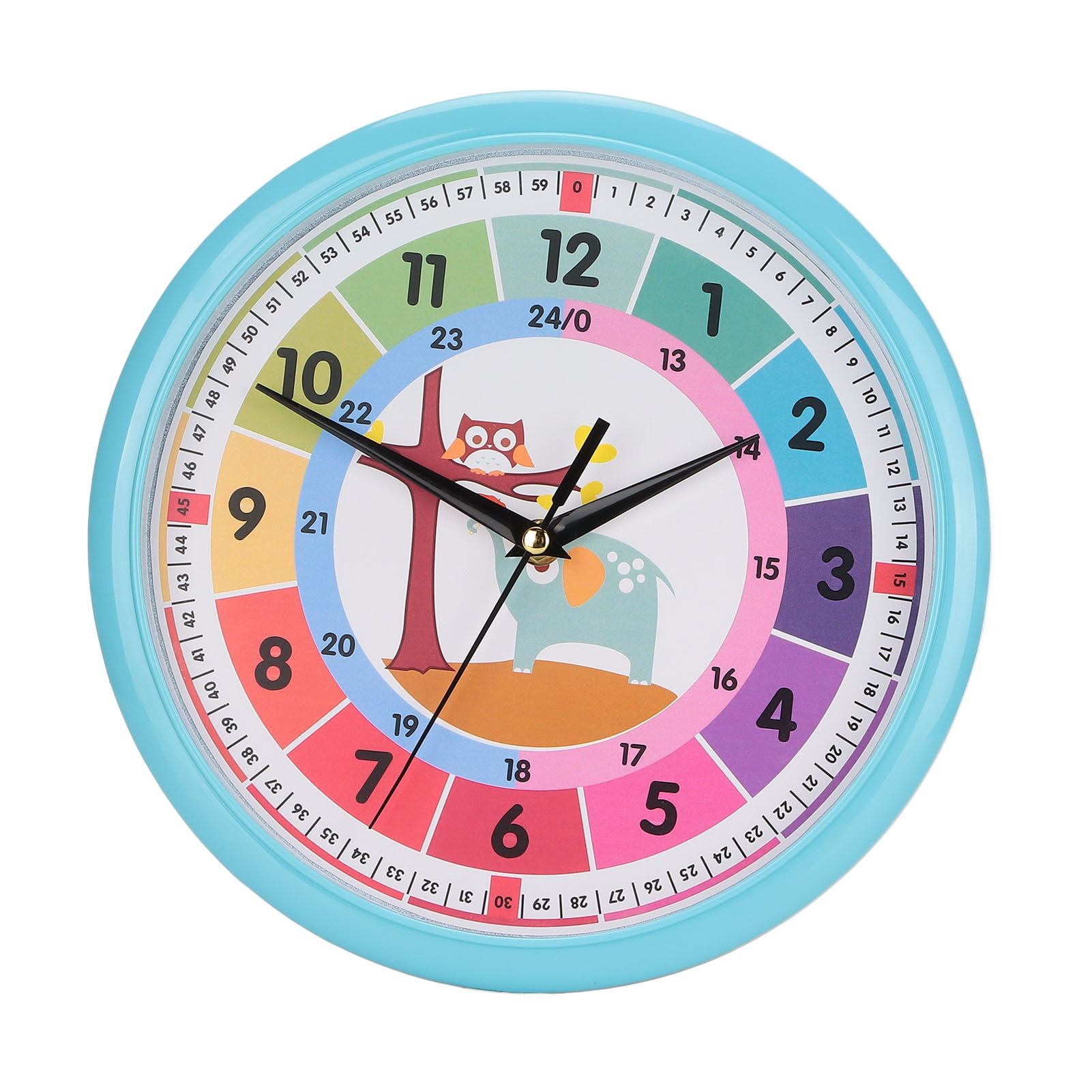 Wall Clock, Children Hanging Clock For Study For Kid's Bedroom Blue ...