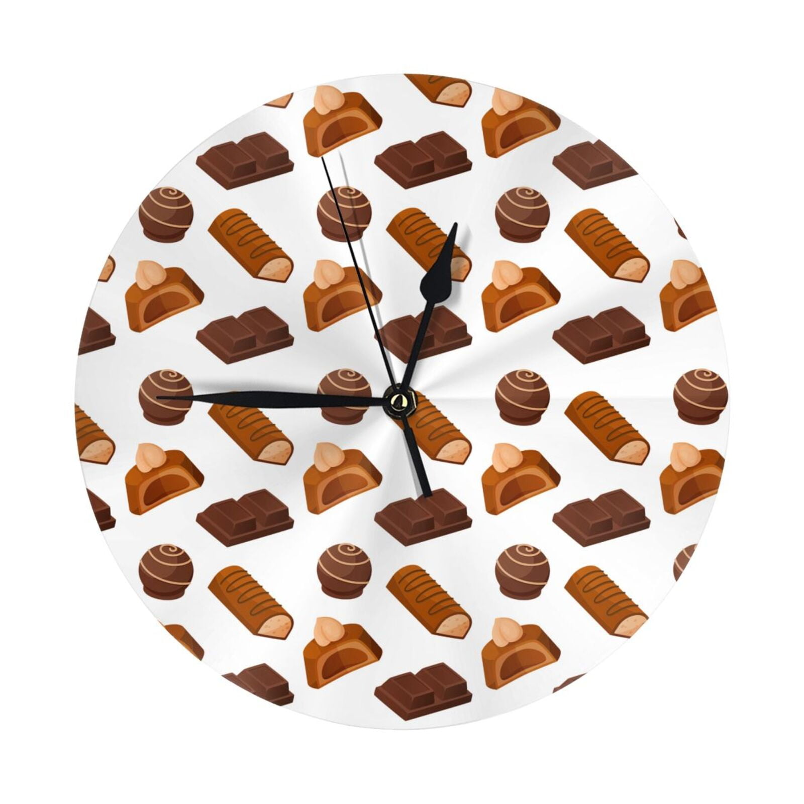 Wall Clock Chocolate Pattern No.9037 Wall Clocks Battery Operated ...