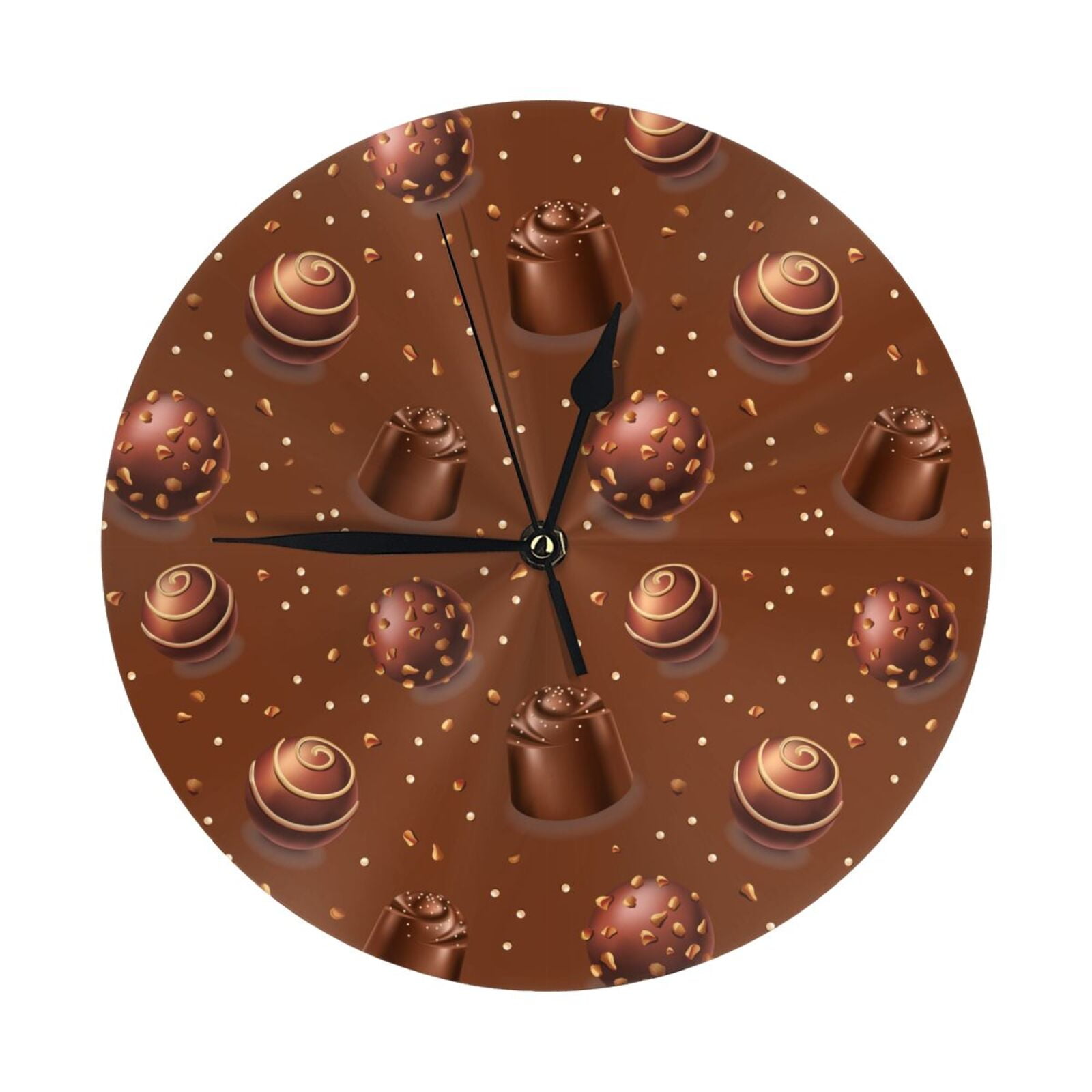 Wall Clock Chocolate Pattern No.9051 Wall Clocks Battery Operated ...