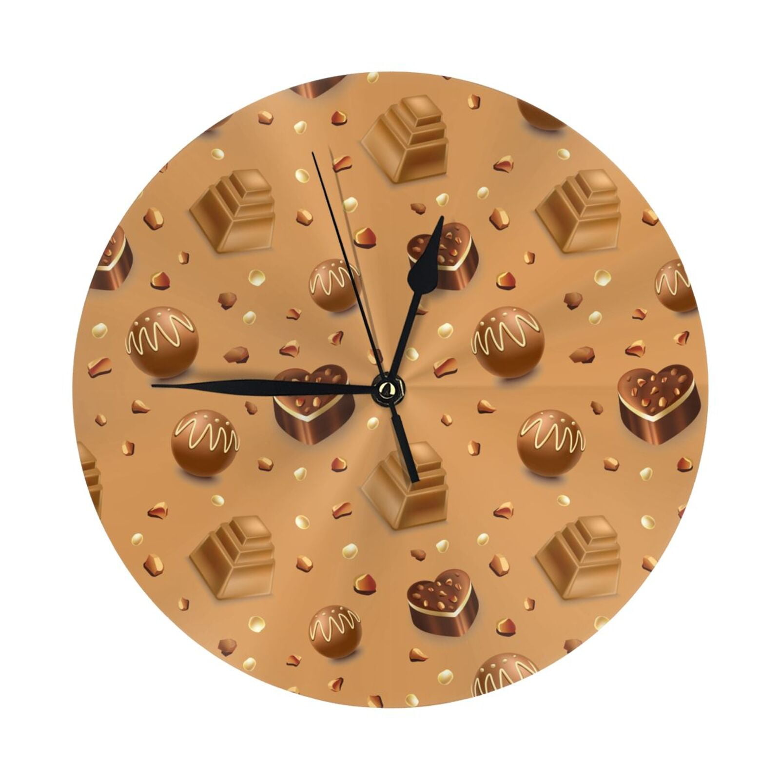 Wall Clock, Chocolate Pattern No.9053 Wall Clocks Battery Operated ...