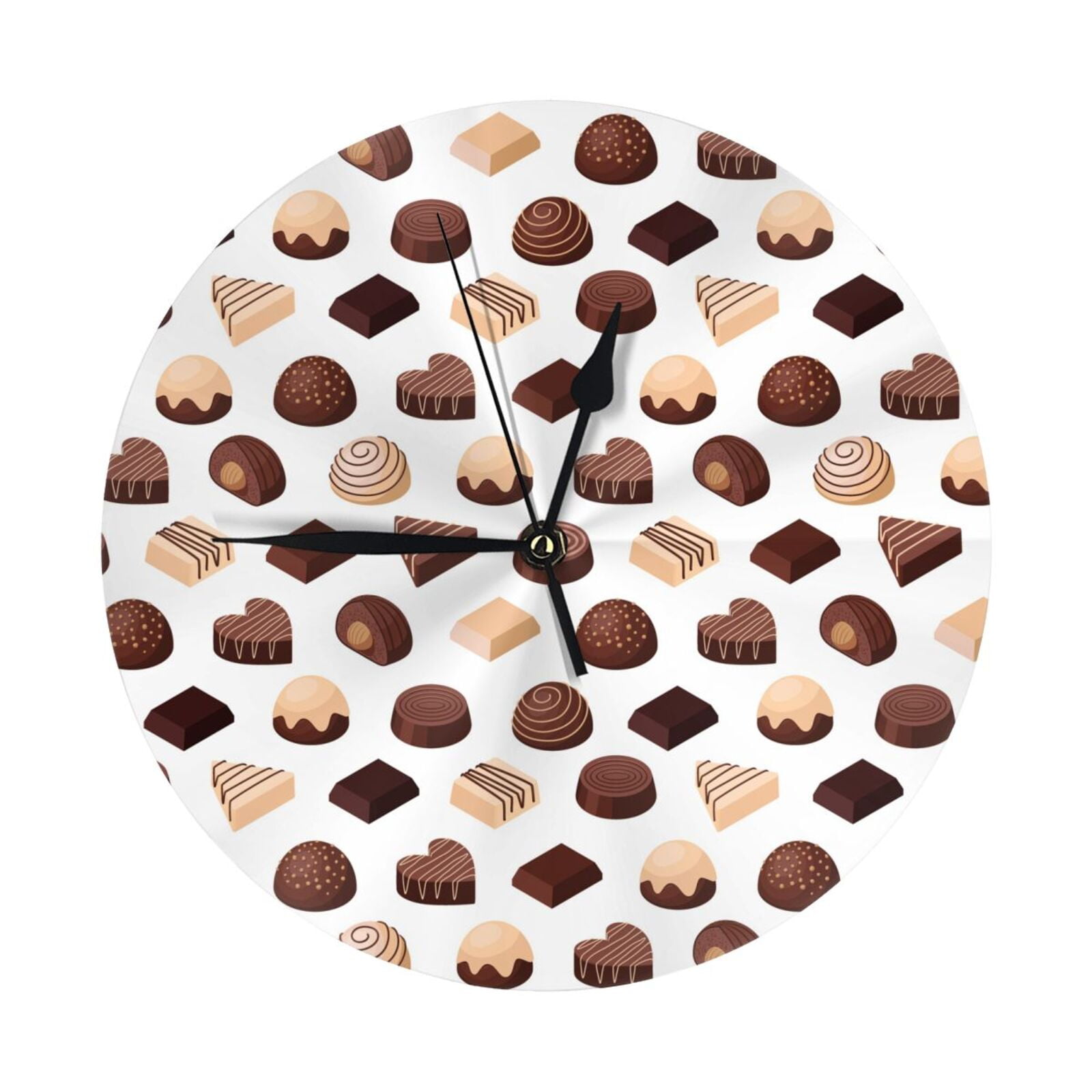 Wall Clock, Chocolate Pattern No.9059 Wall Clocks Battery Operated ...