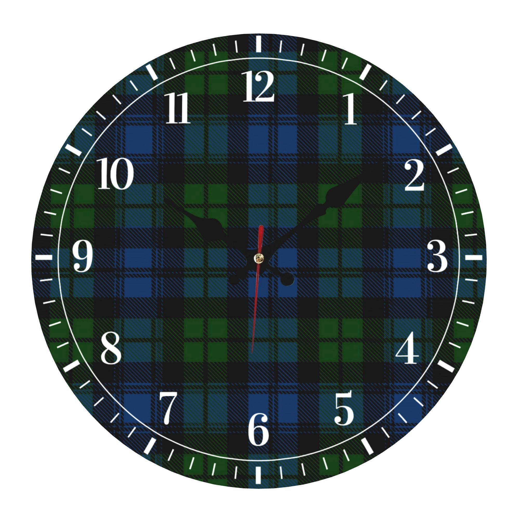Wall Clock, Clan Campbell Military Tartan 10 Inch Modern Wall Clocks ...