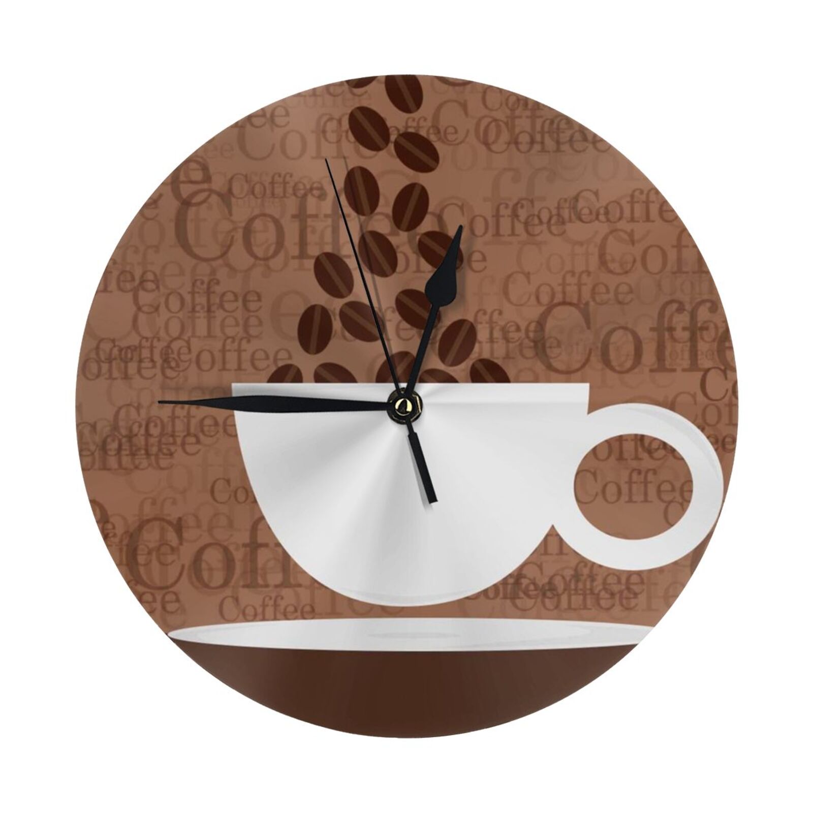Wall Clock, Coffee Cafe Cup Wall Clocks Battery Operated Silent Kitchen ...