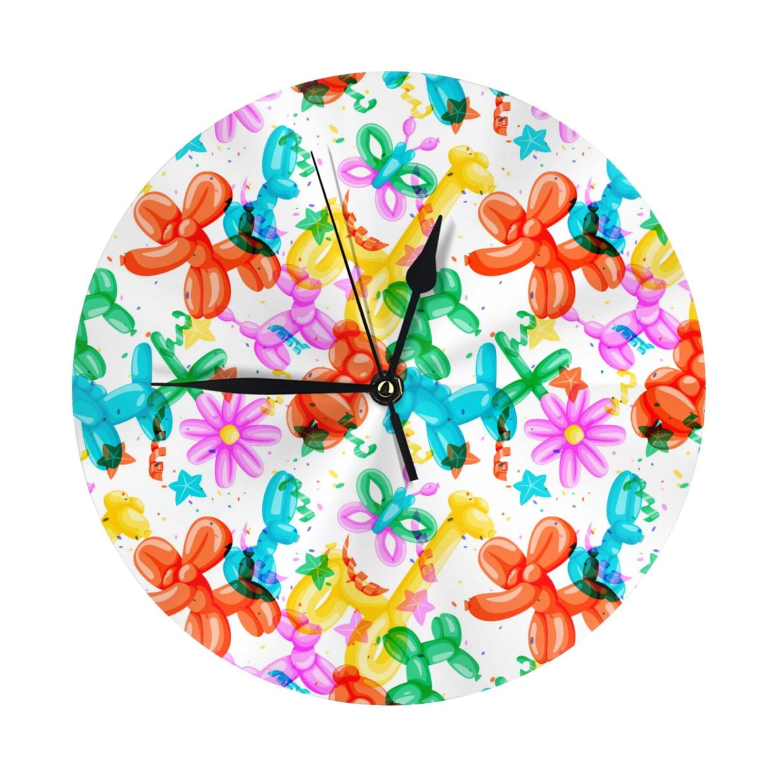 Wall Clock, Colorful Air Balloons Wall Clocks Battery Operated Silent ...