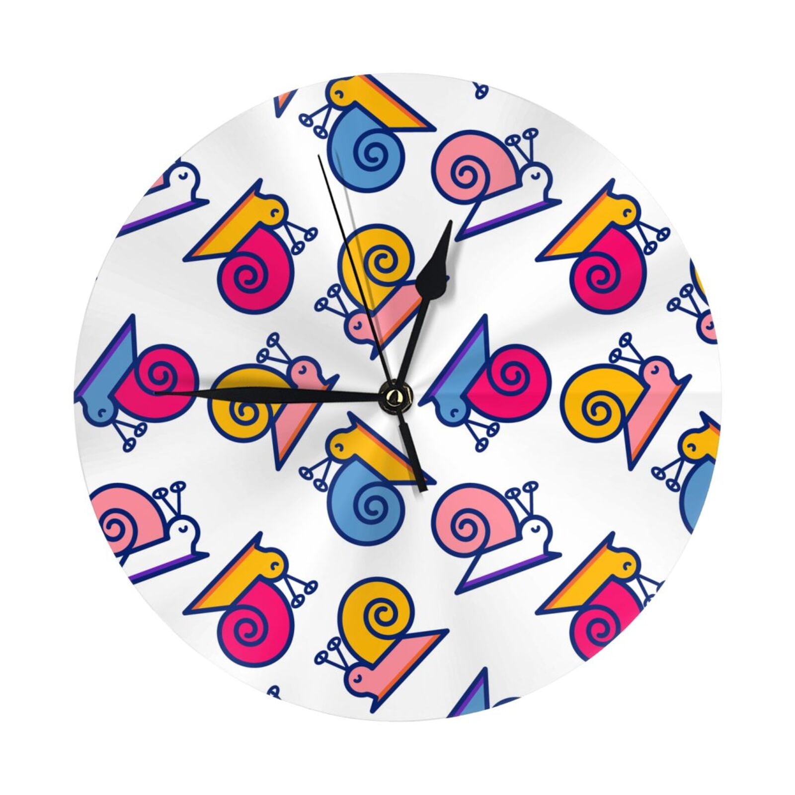 Wall Clock Colorful Snails Wall Clocks Battery Operated, Modern Wall ...