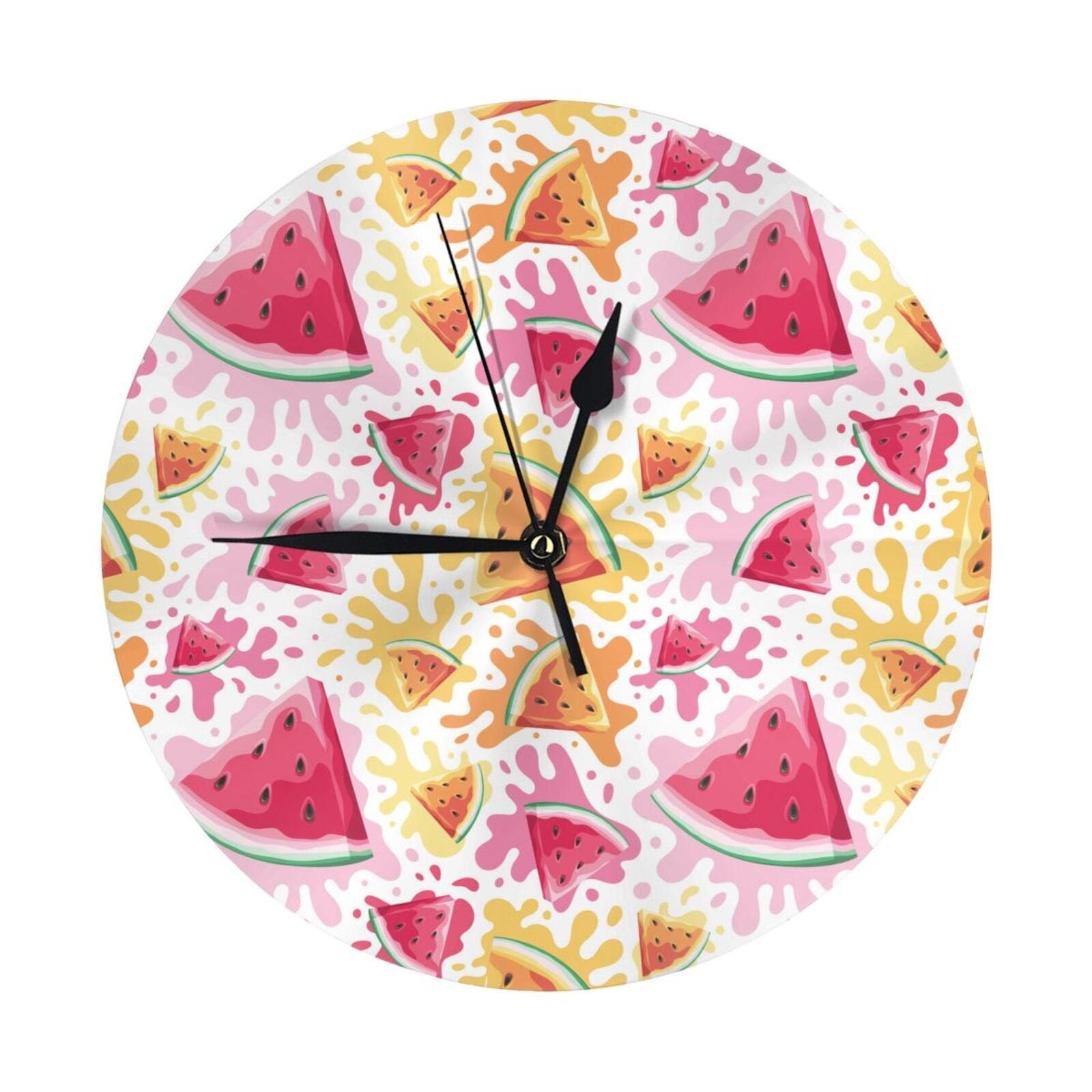 Wall Clock Colorful Watermelon Wall Clocks Battery Operated, Modern ...