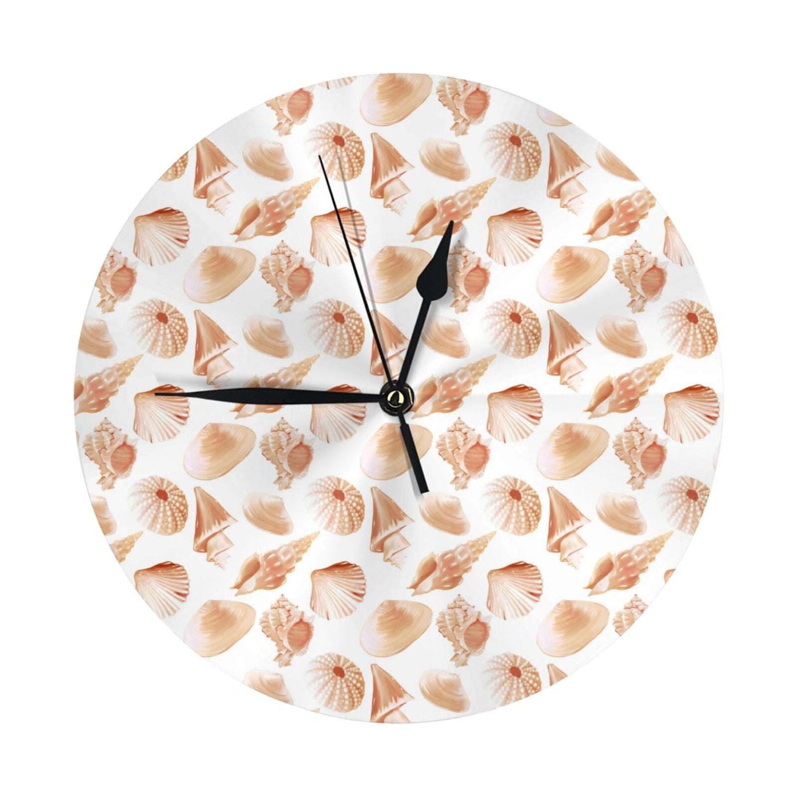 Wall Clock Conch Shells Print No.9026 Wall Clocks Battery Operated ...