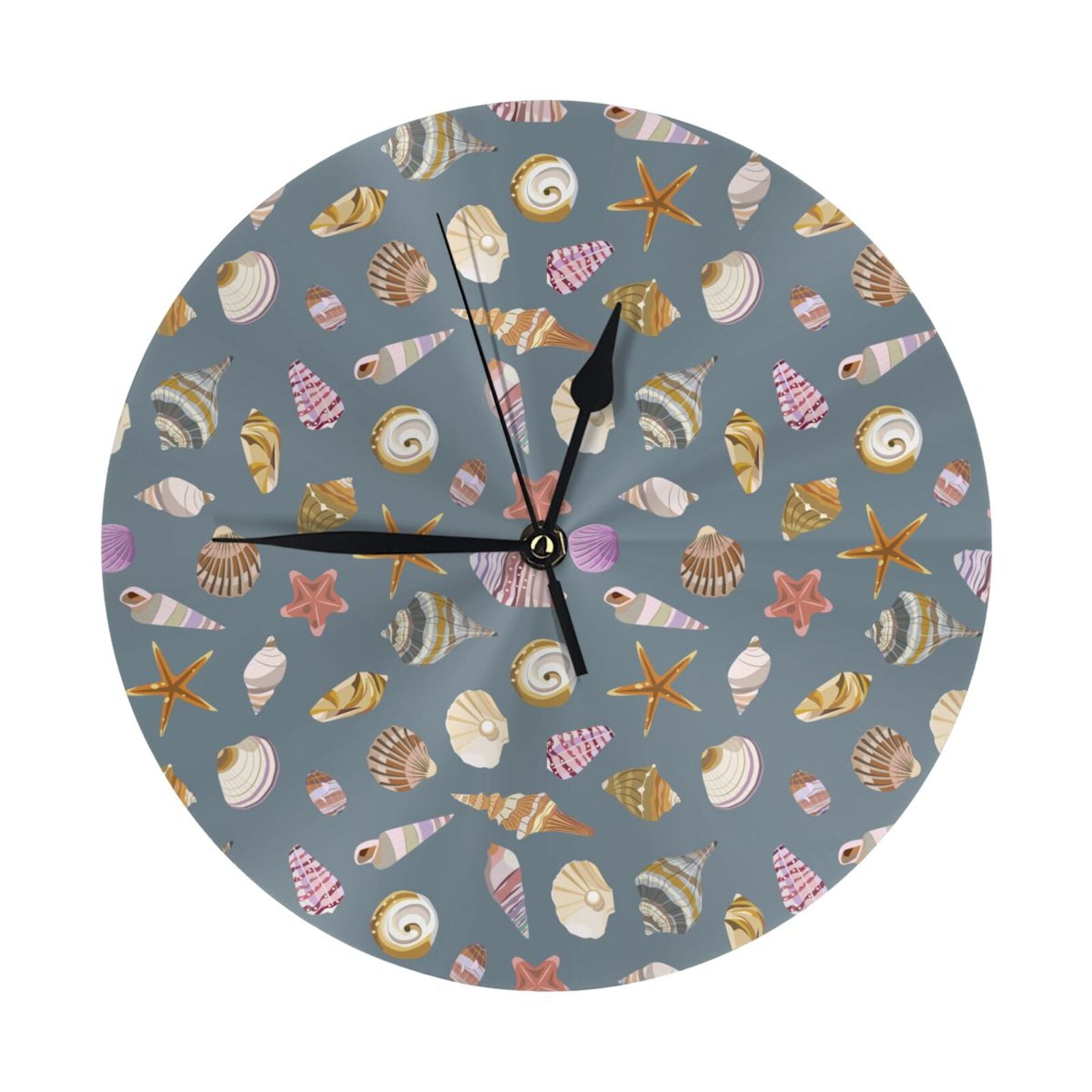 Wall Clock Conch Shells Print No.9046 Wall Clocks Battery Operated ...