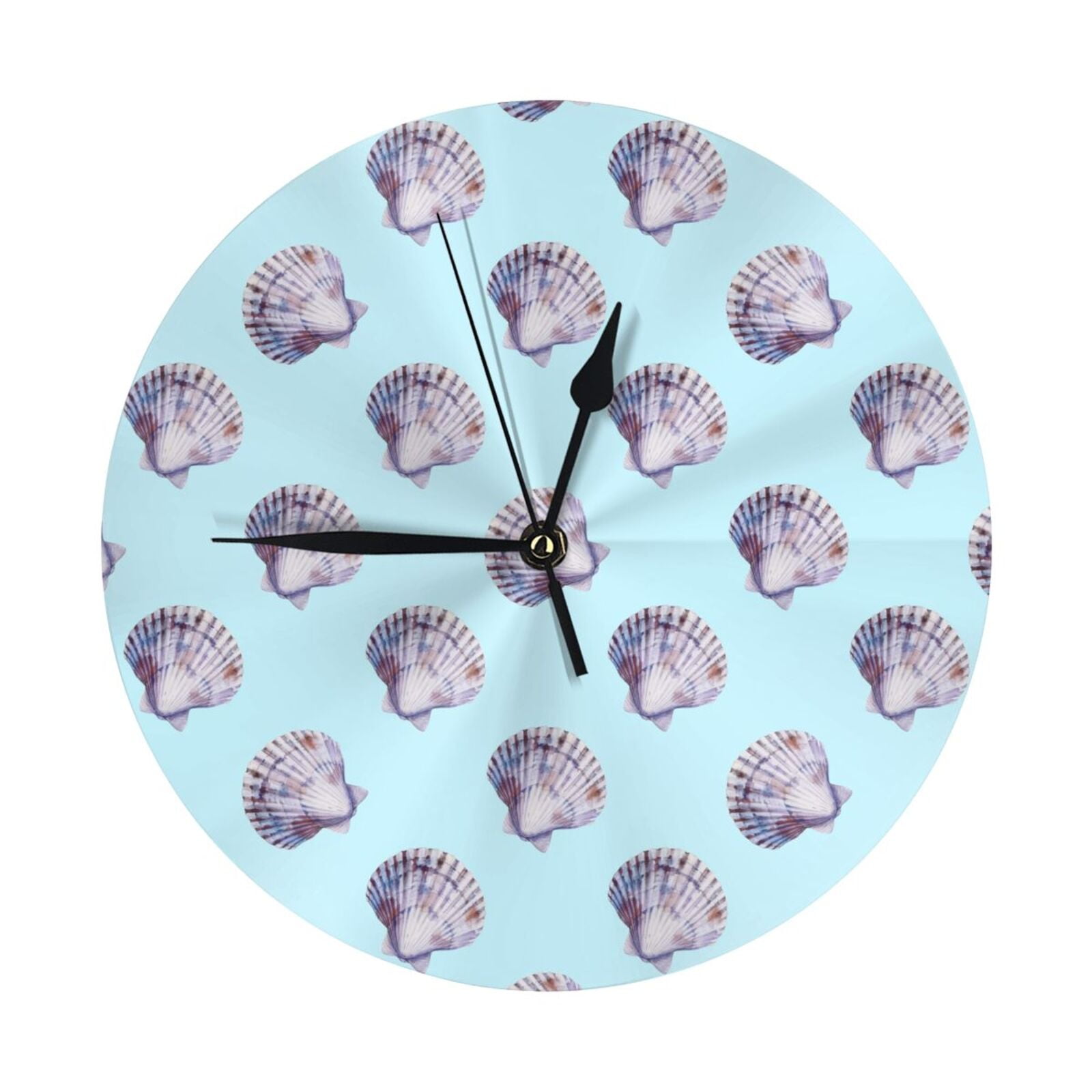 Wall Clock Conch Shells Print No.9085 Wall Clocks Battery Operated ...