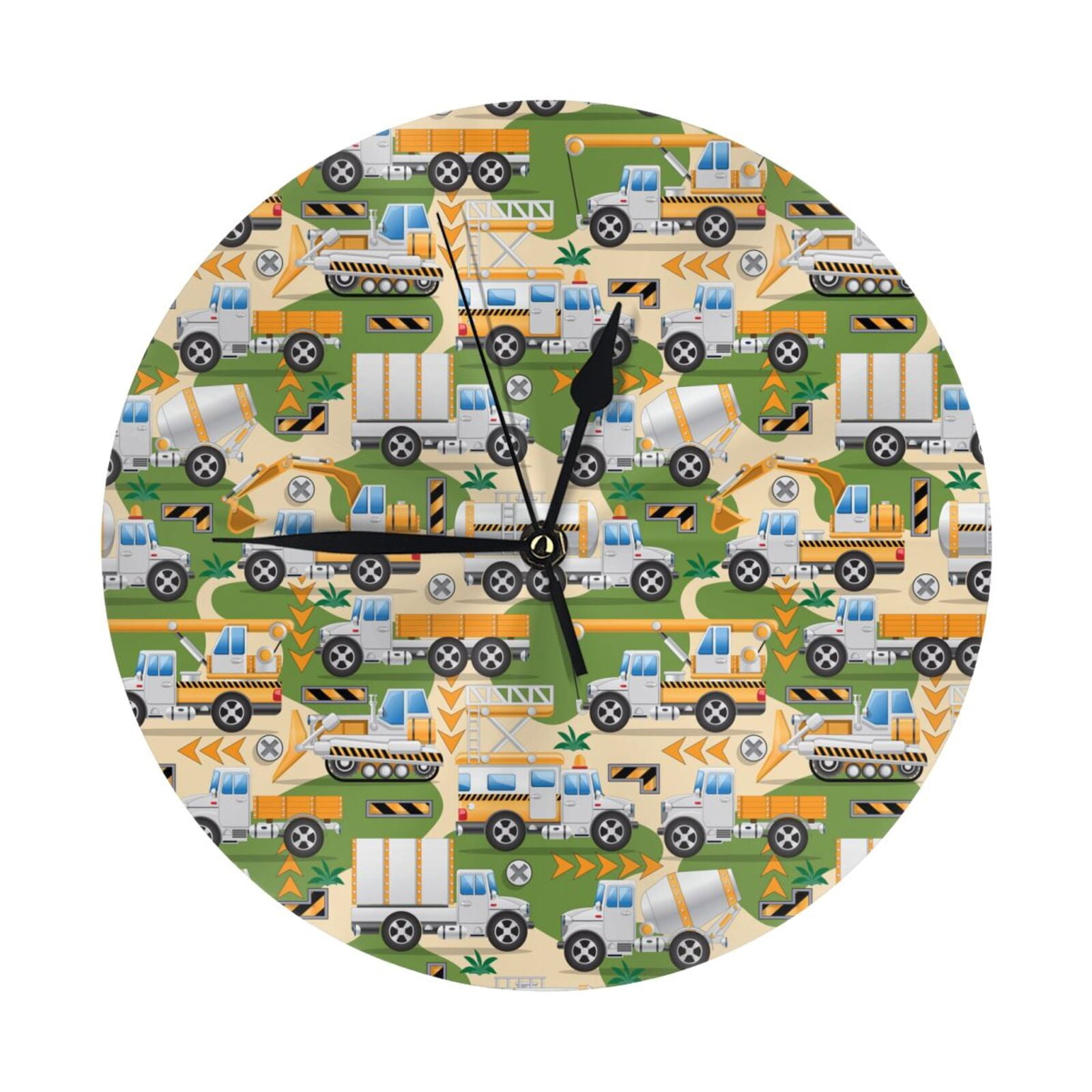 Wall Clock Construction Machinery1 Wall Clocks Battery Operated, Modern ...
