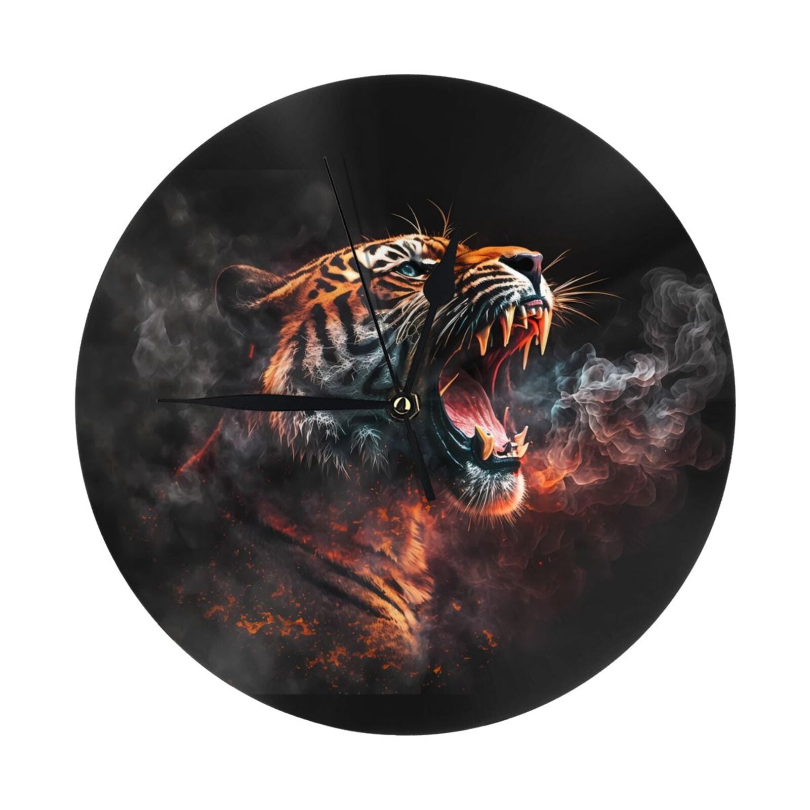 Wall Clock, Cool Tiger Wall Clocks Battery Operated Silent Kitchen ...