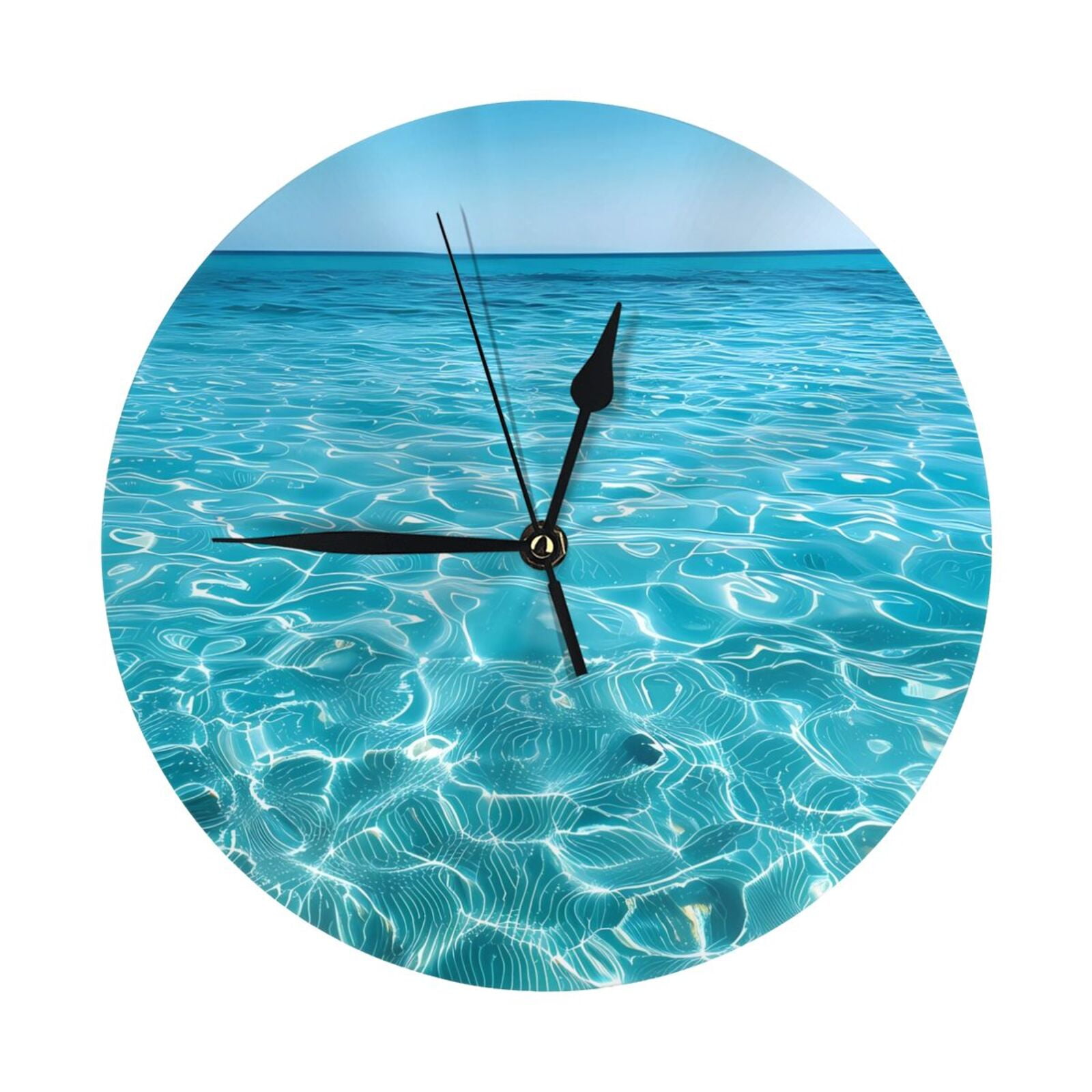 Wall Clock, Crystal Clear Ocean Waves Wall Clocks Battery Operated ...