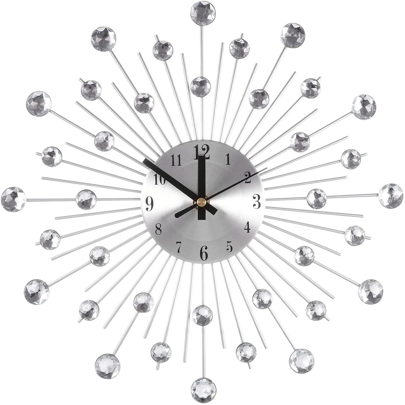 Wall Clock Crystal Decorative Wall Clock Sparkling Bling Metallic ...