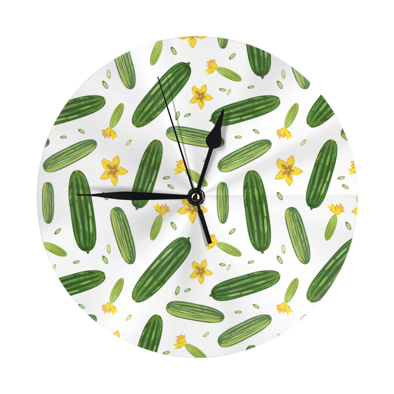 Wall Clock, Cucumber flower Wall Clocks Battery Operated Silent Kitchen ...