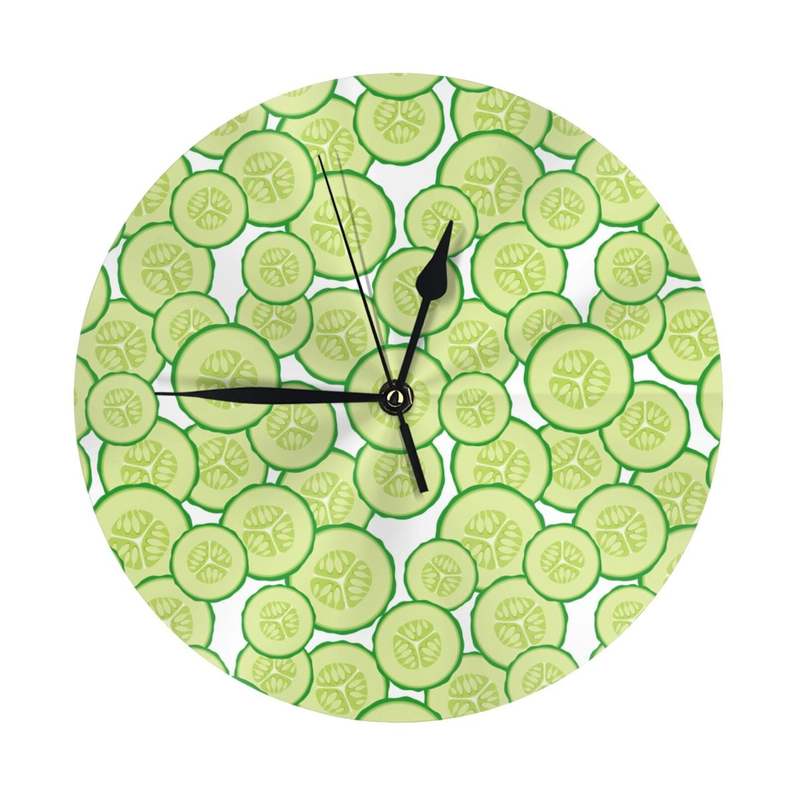 Wall Clock - Cucumber slices 9.8 Inch Silent Non Ticking Modern Round ...