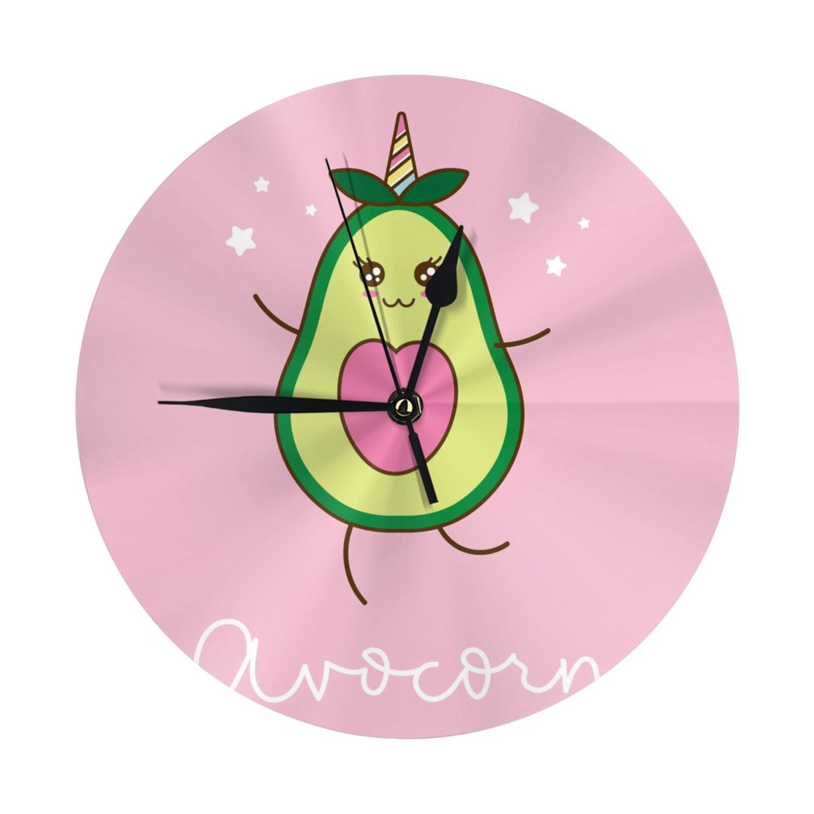 Wall Clock, Cute Avocado (2) Wall Clocks Battery Operated Silent ...