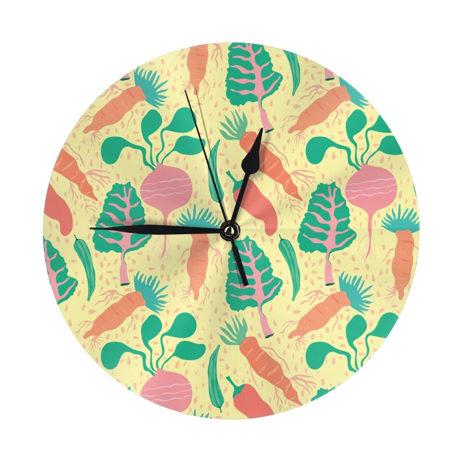 Wall Clock, Cute Carrot Vegetables Wall Clocks Battery Operated Silent ...