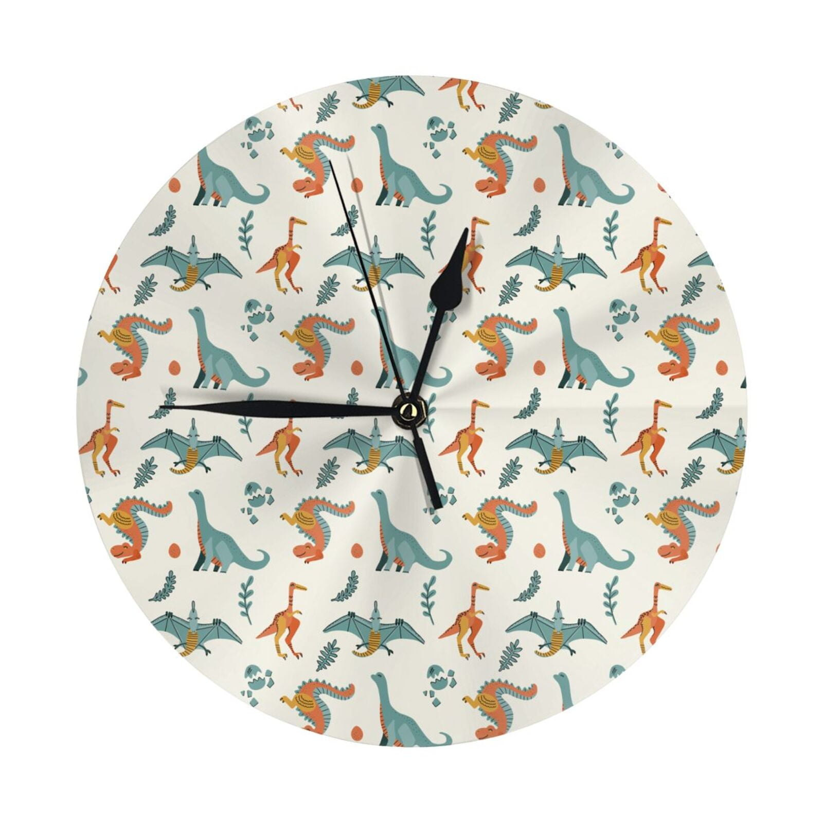 Wall Clock, Cute Cartoon Dinosaur Wall Clocks Battery Operated Silent ...