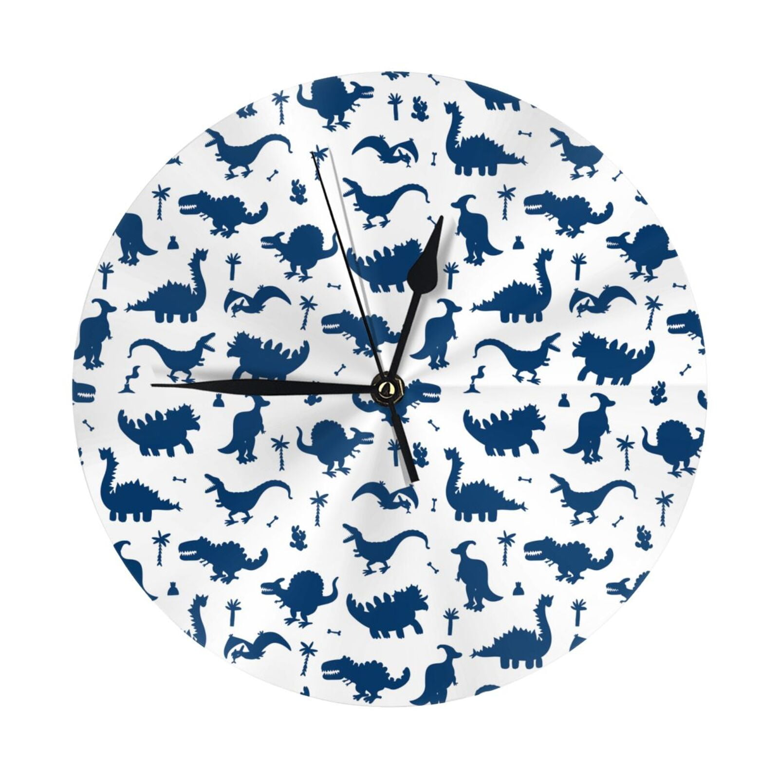 Wall Clock, Cute Cartoon Dinosaurs Wall Clocks Battery Operated Silent ...